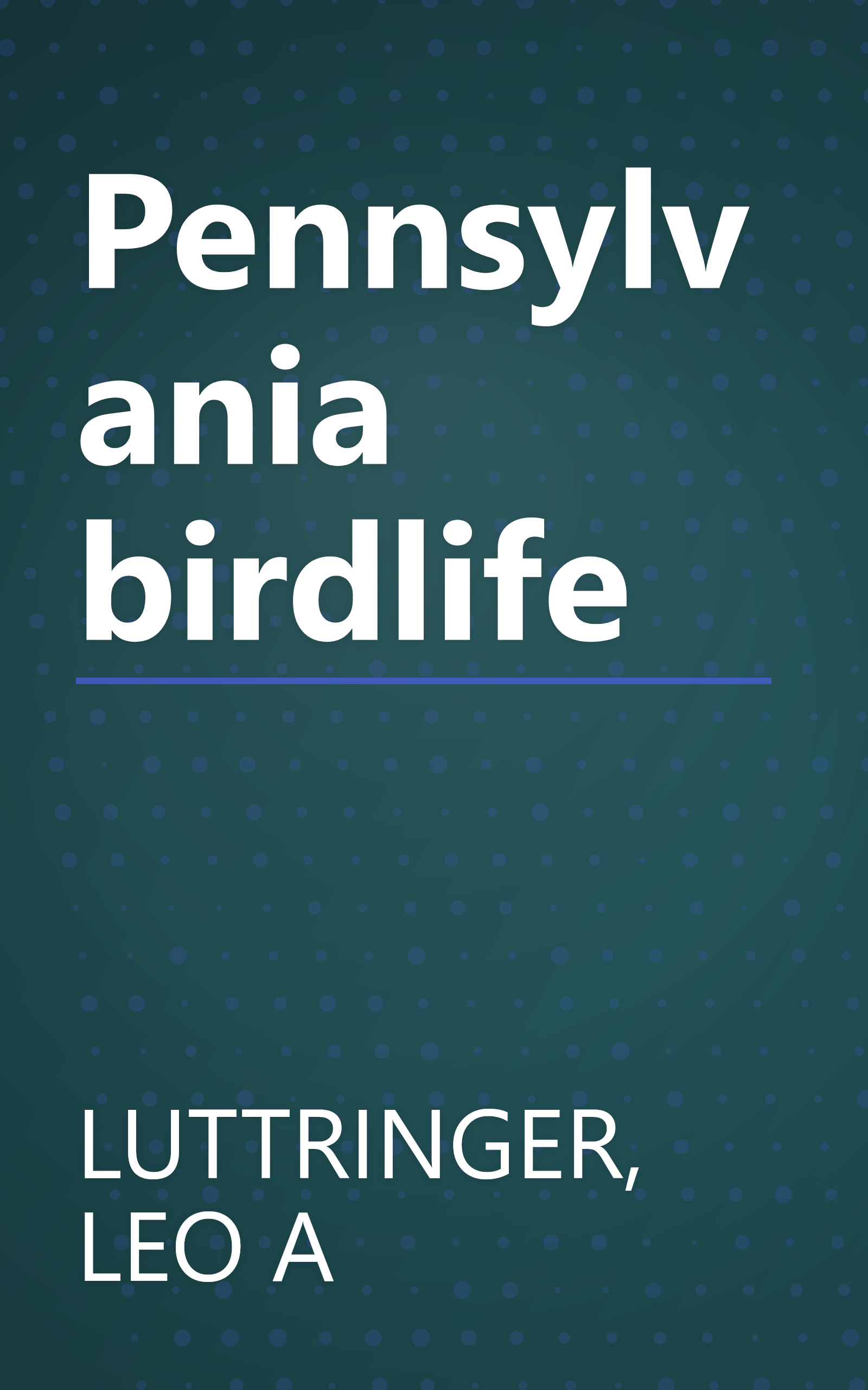Pennsylvania birdlife book cover