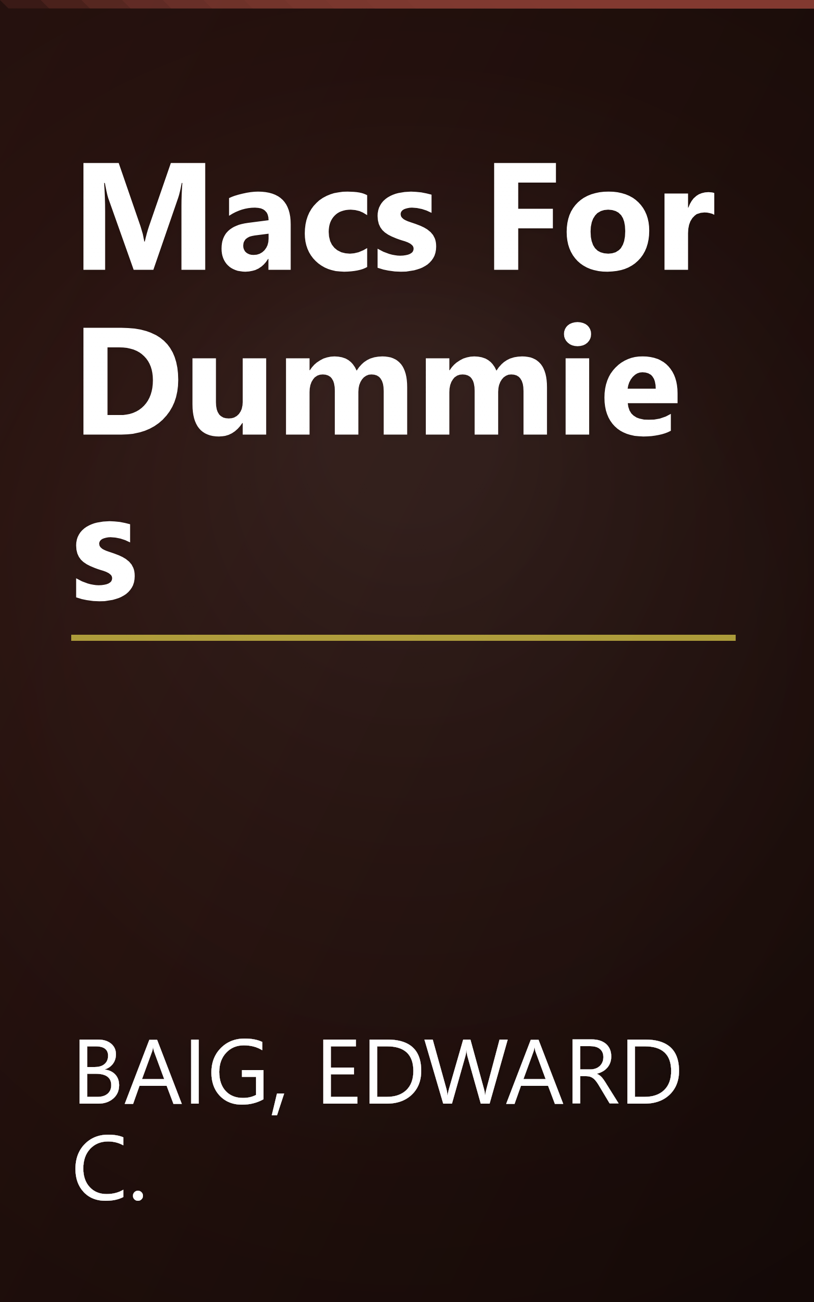 Macs For Dummies book cover