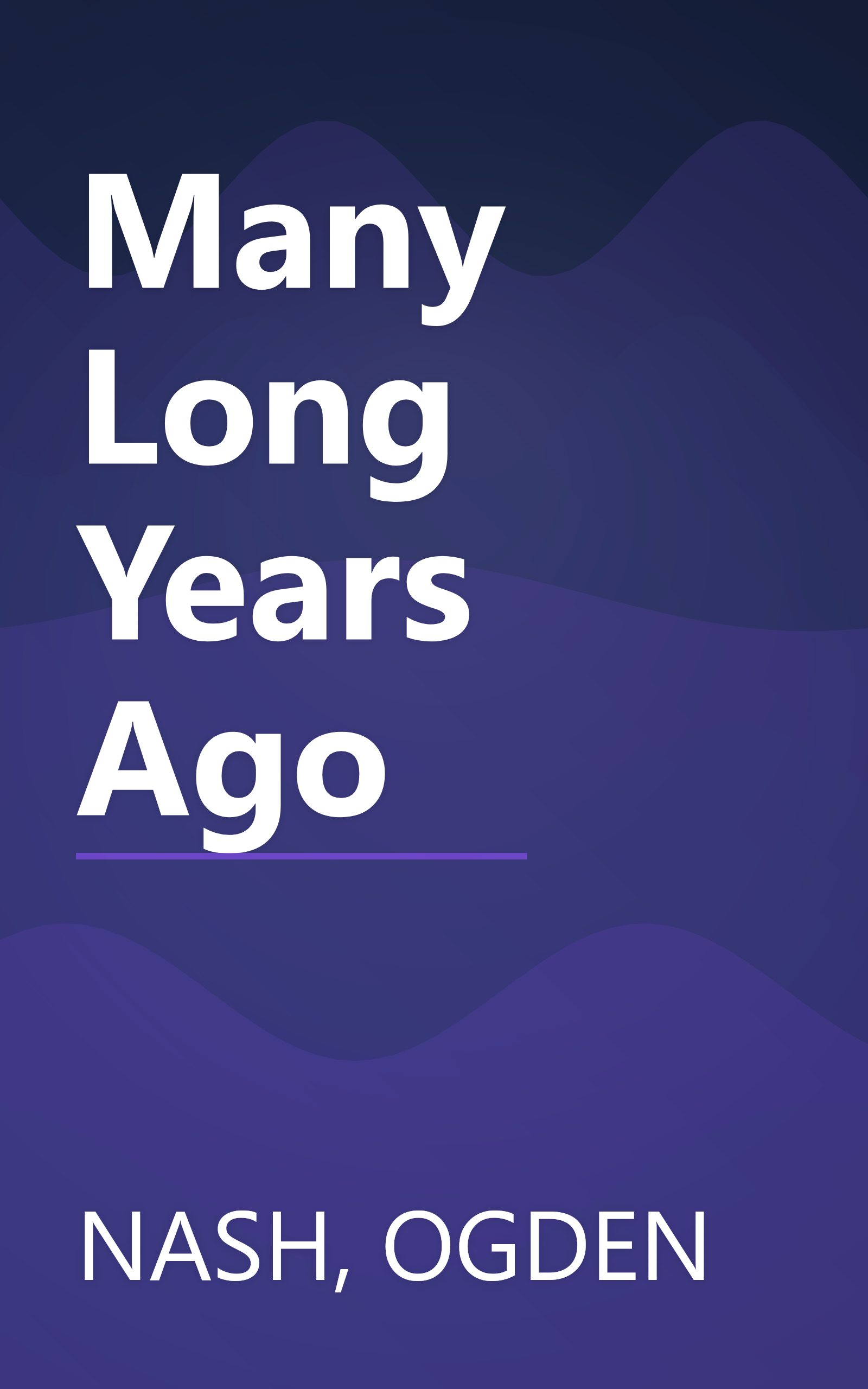 Many Long Years Ago book cover