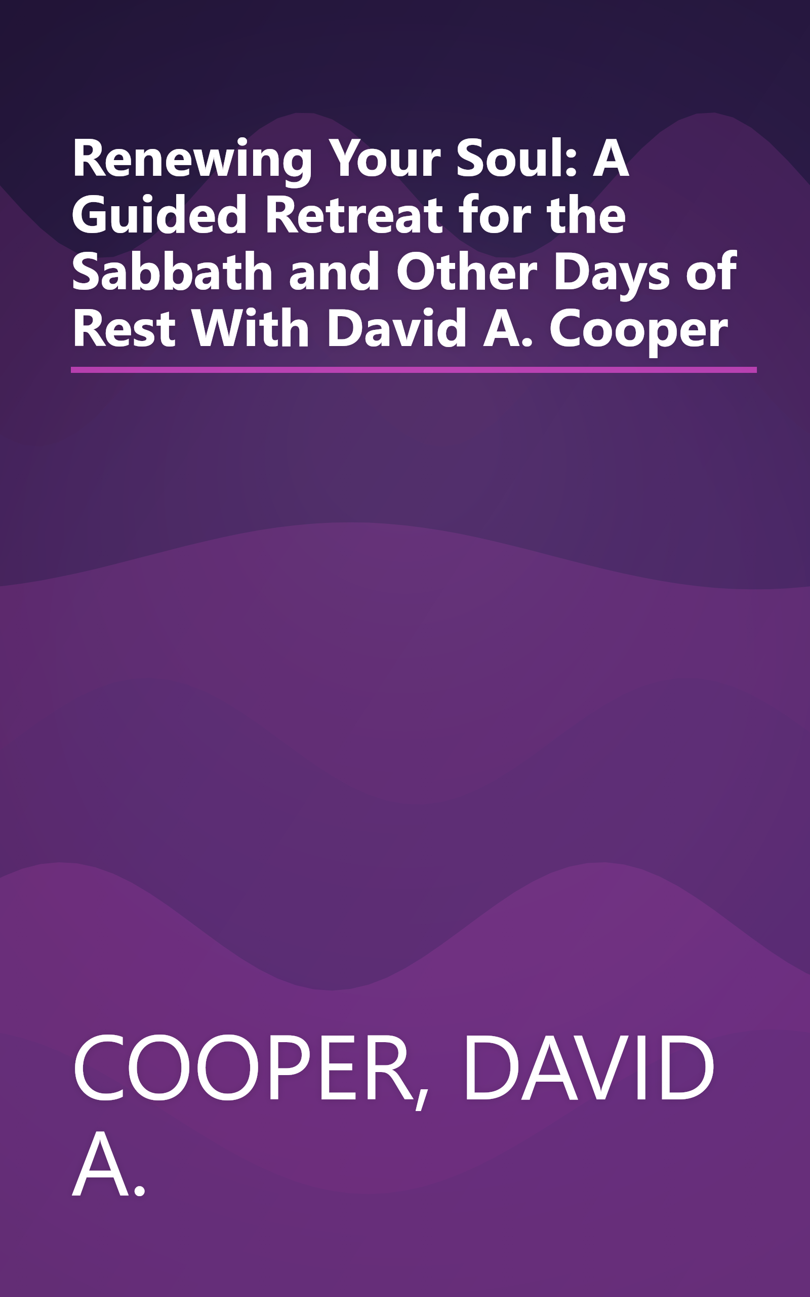 Renewing Your Soul: A Guided Retreat for the Sabbath and Other Days of Rest With David A. Cooper book cover