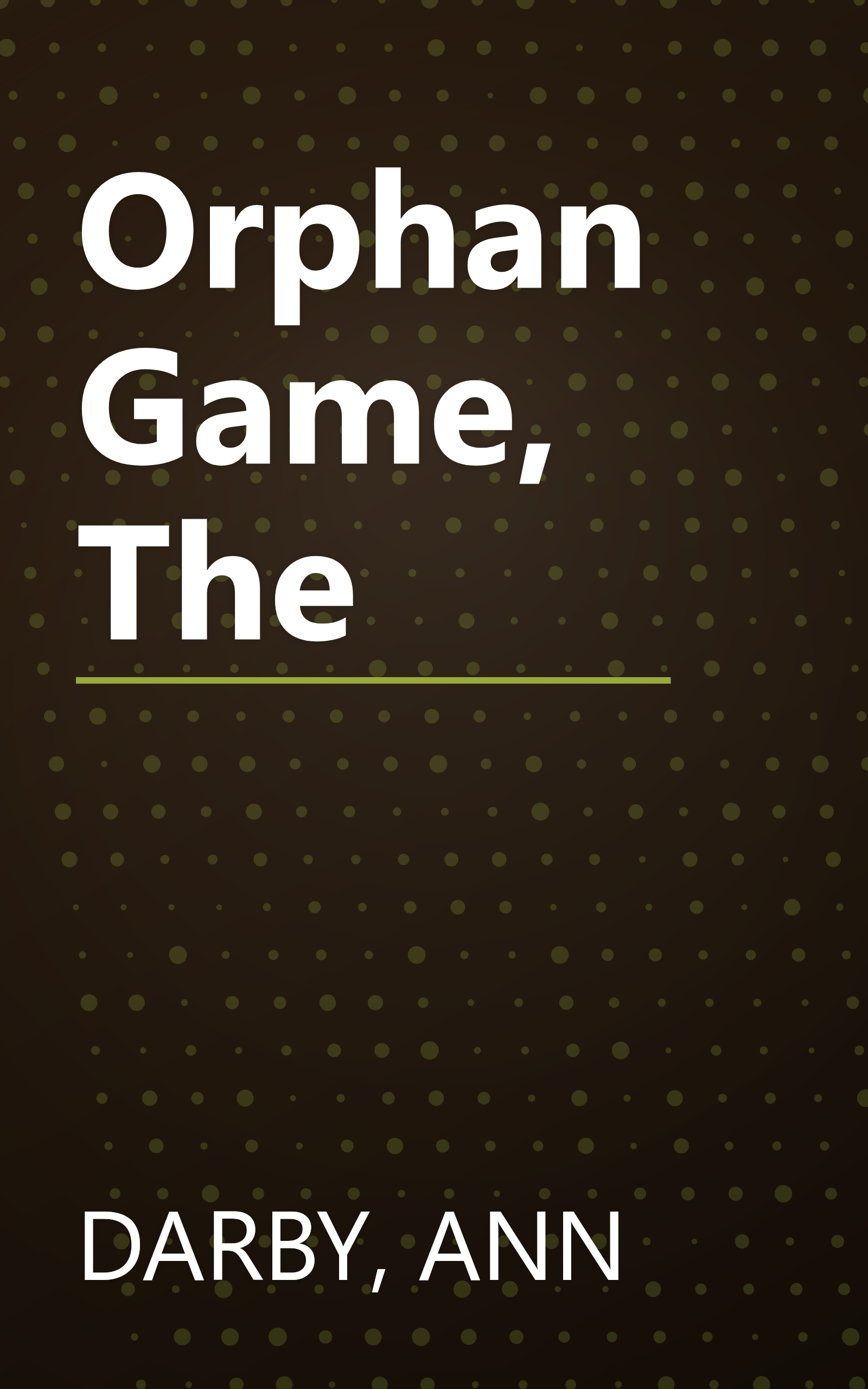 Orphan Game, The book cover
