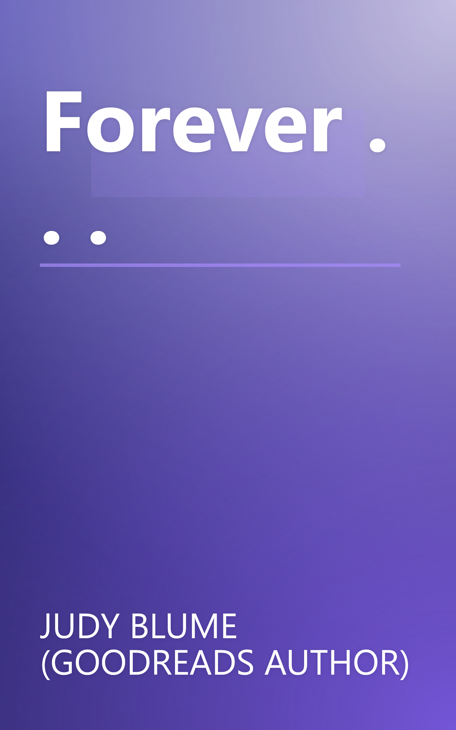 Forever . . . book cover