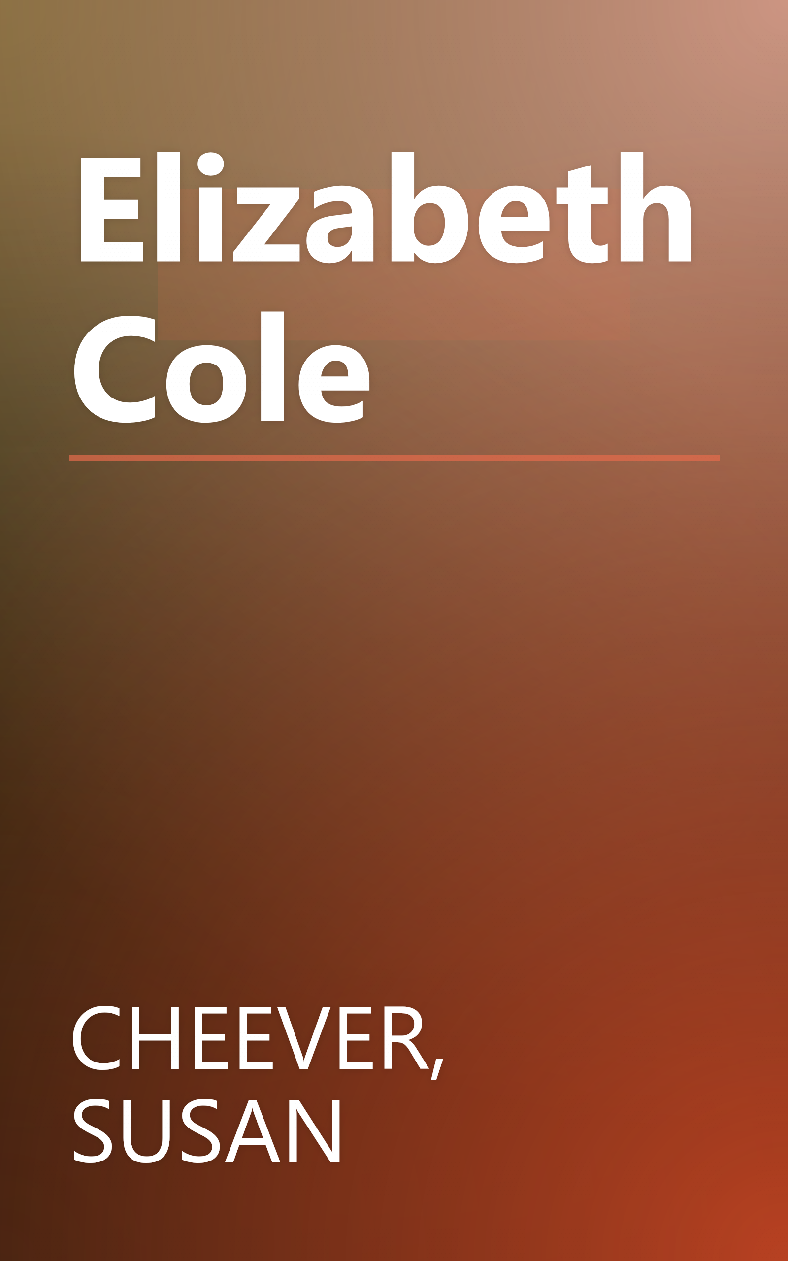 Elizabeth Cole book cover