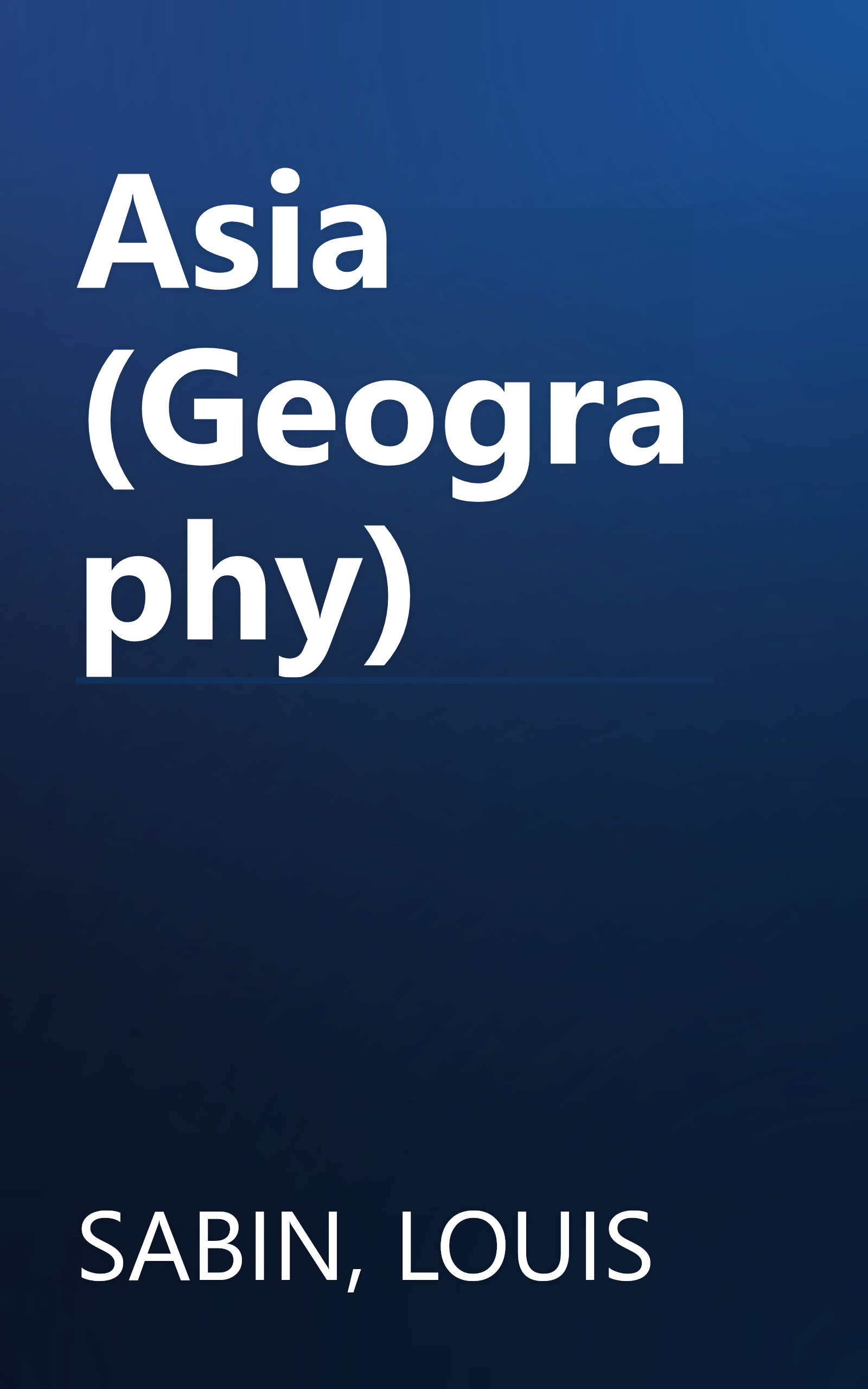 Asia (Geography) book cover