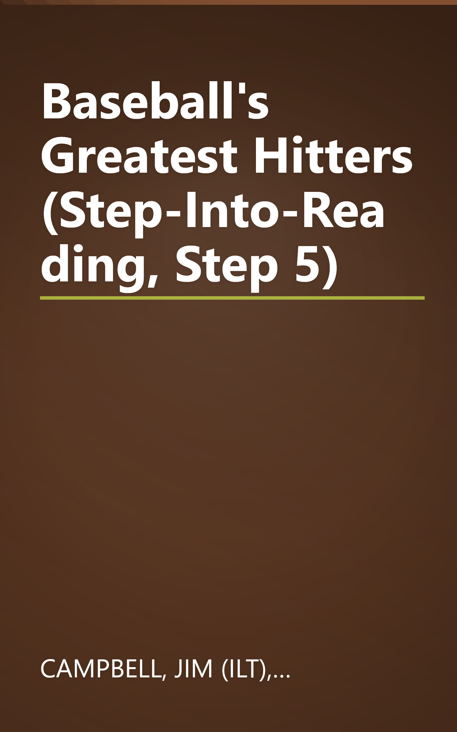 Baseball's Greatest Hitters (Step-Into-Reading, Step 5) book cover
