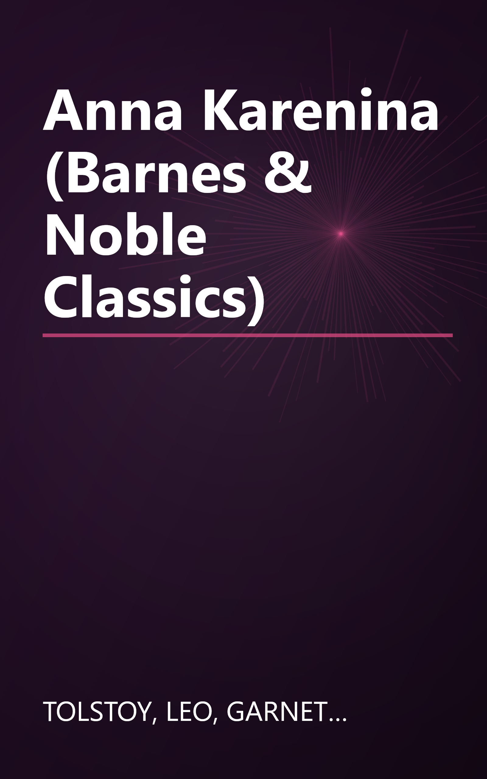 Anna Karenina (Barnes & Noble Classics) book cover