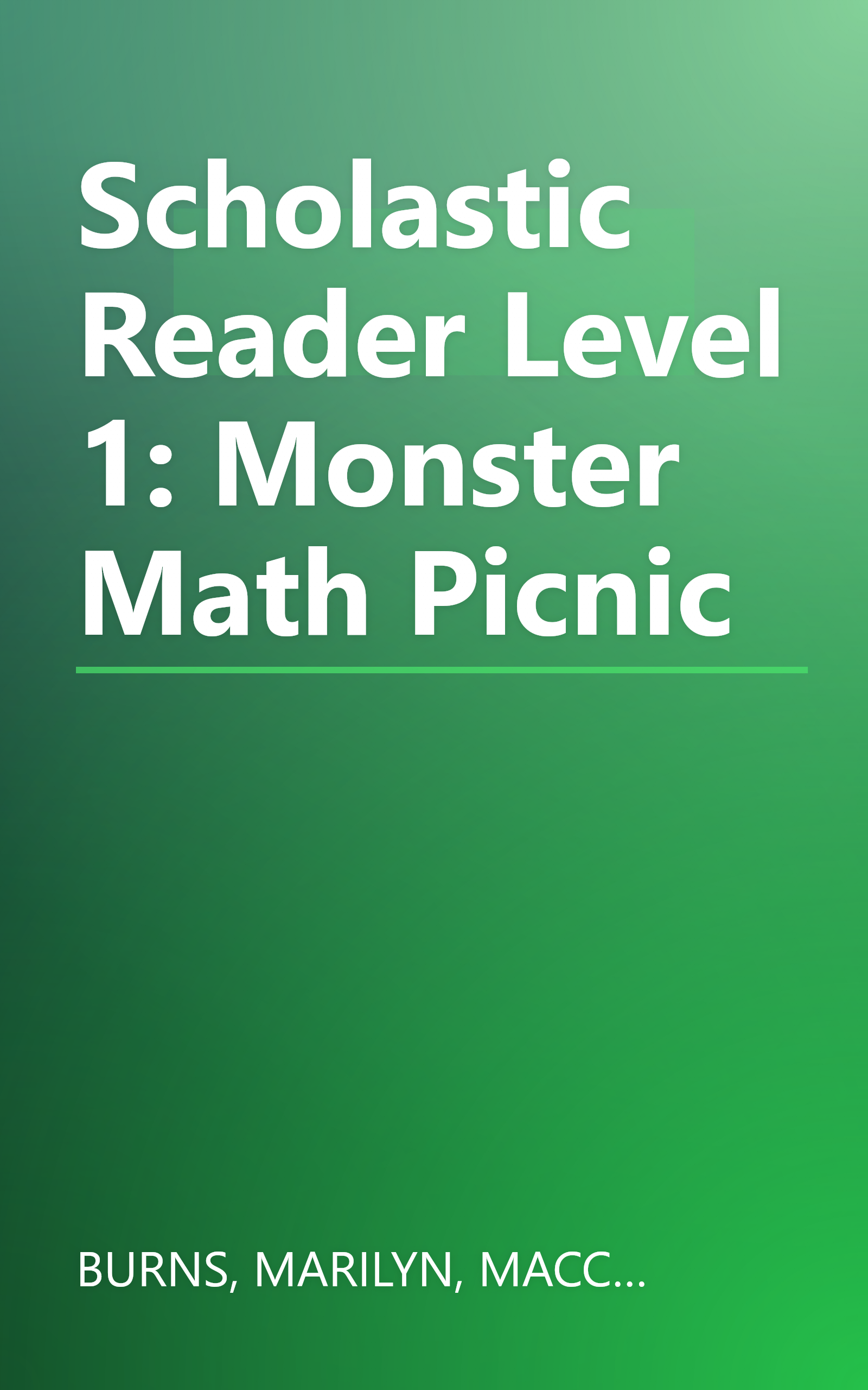 Scholastic Reader Level 1: Monster Math Picnic book cover