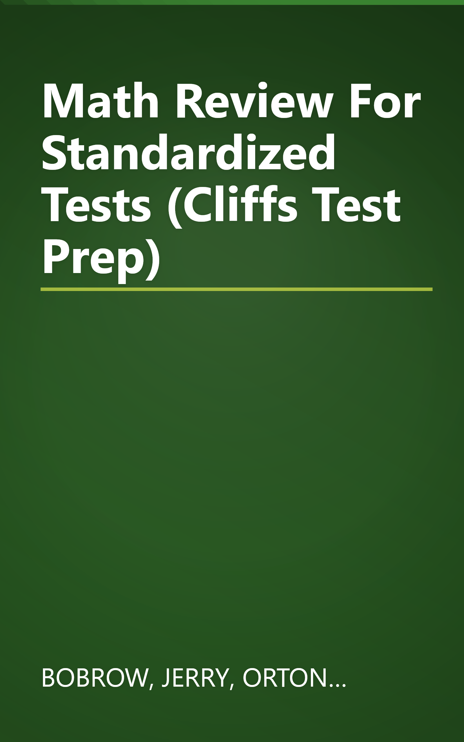 Math Review For Standardized Tests (Cliffs Test Prep) book cover