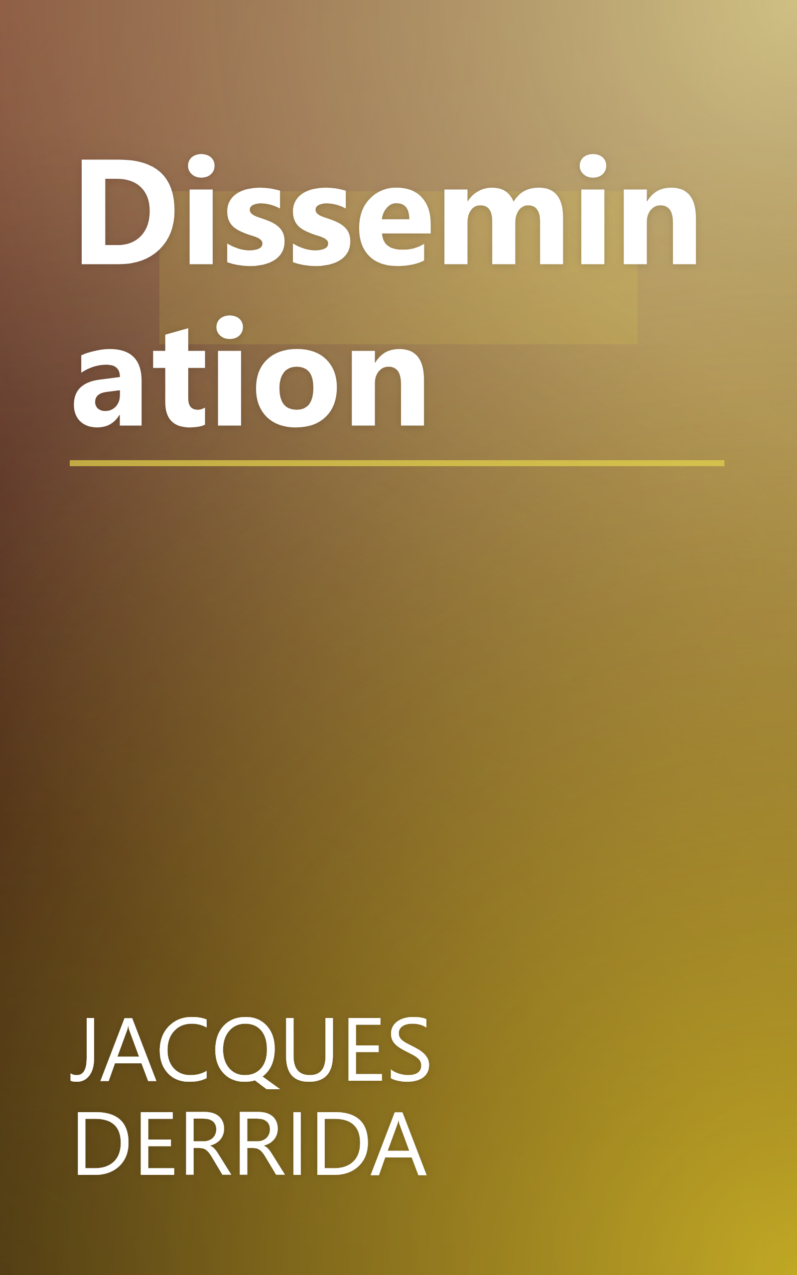 Dissemination book cover