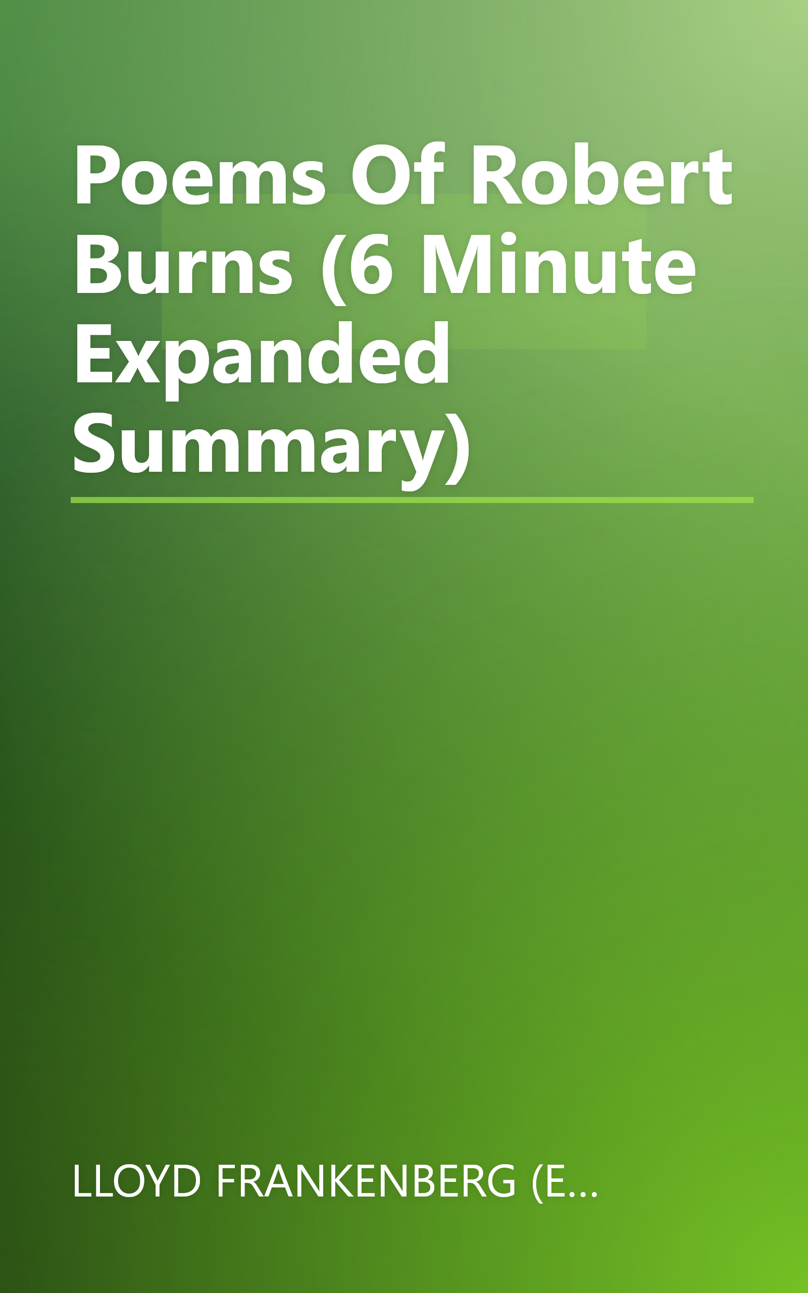 Poems Of Robert Burns (6 Minute   Expanded Summary) book cover