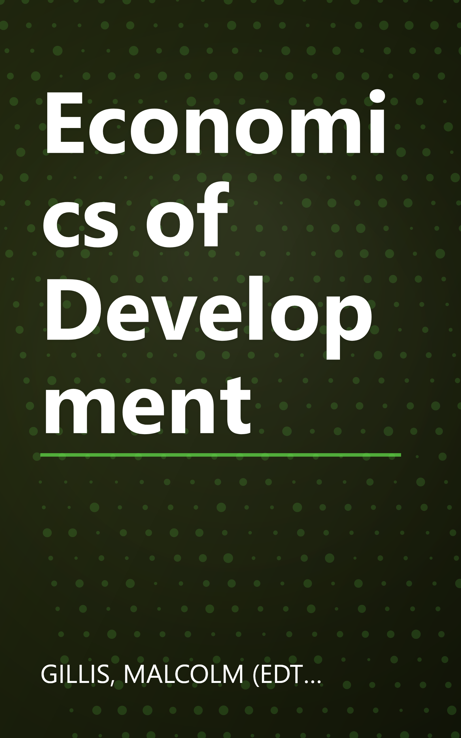 Economics of Development book cover