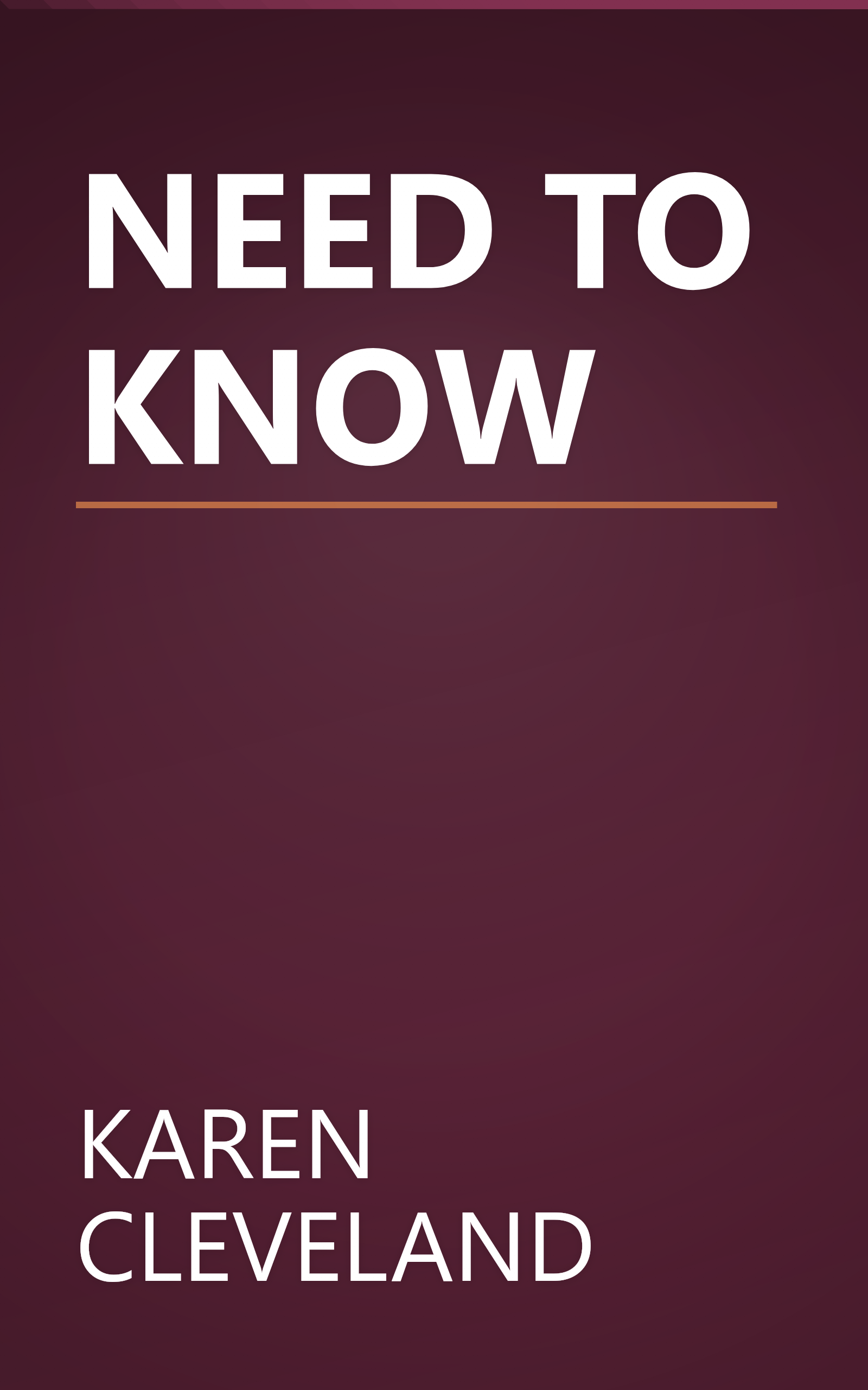 NEED TO KNOW book cover