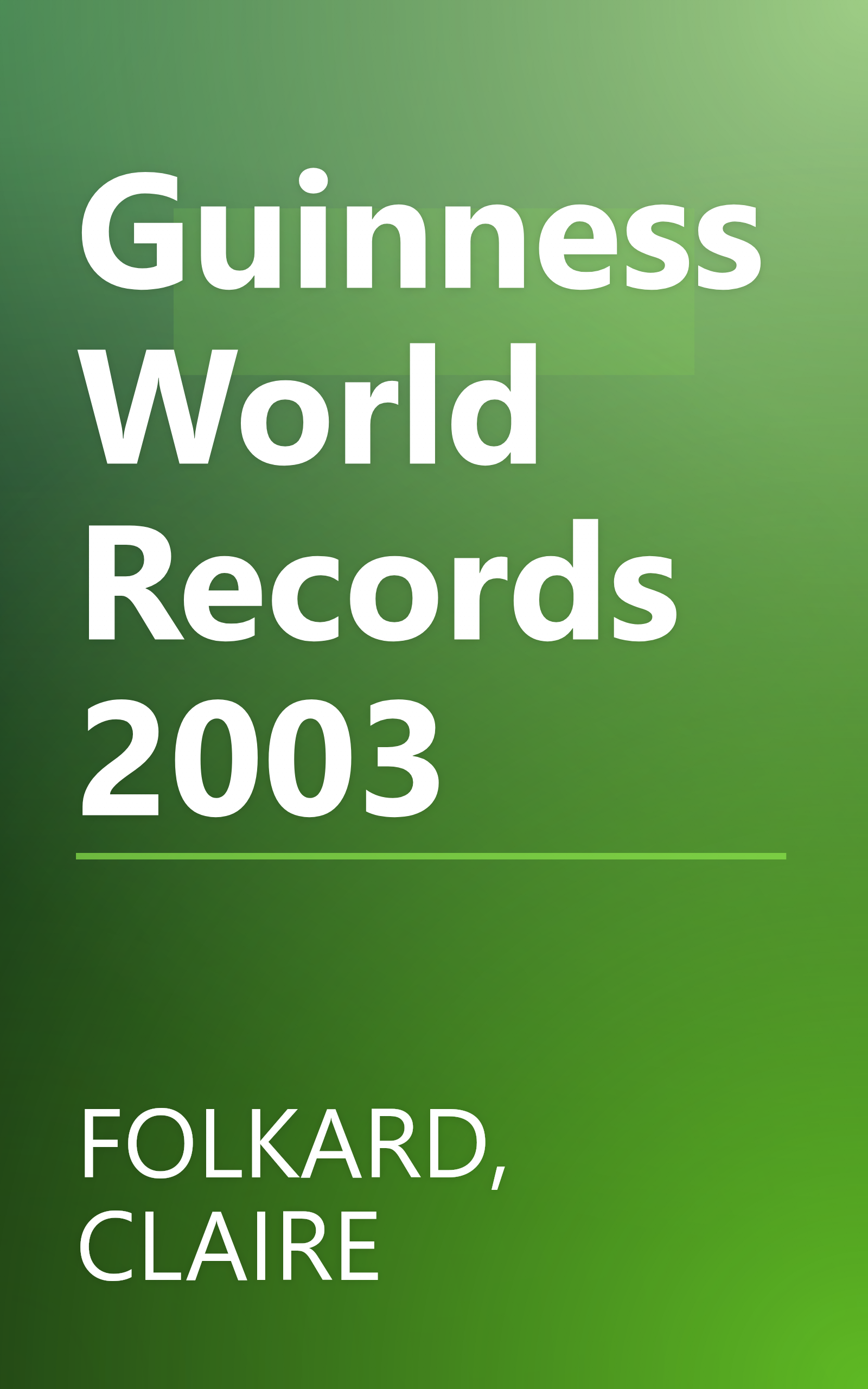 Guinness World Records 2003 book cover