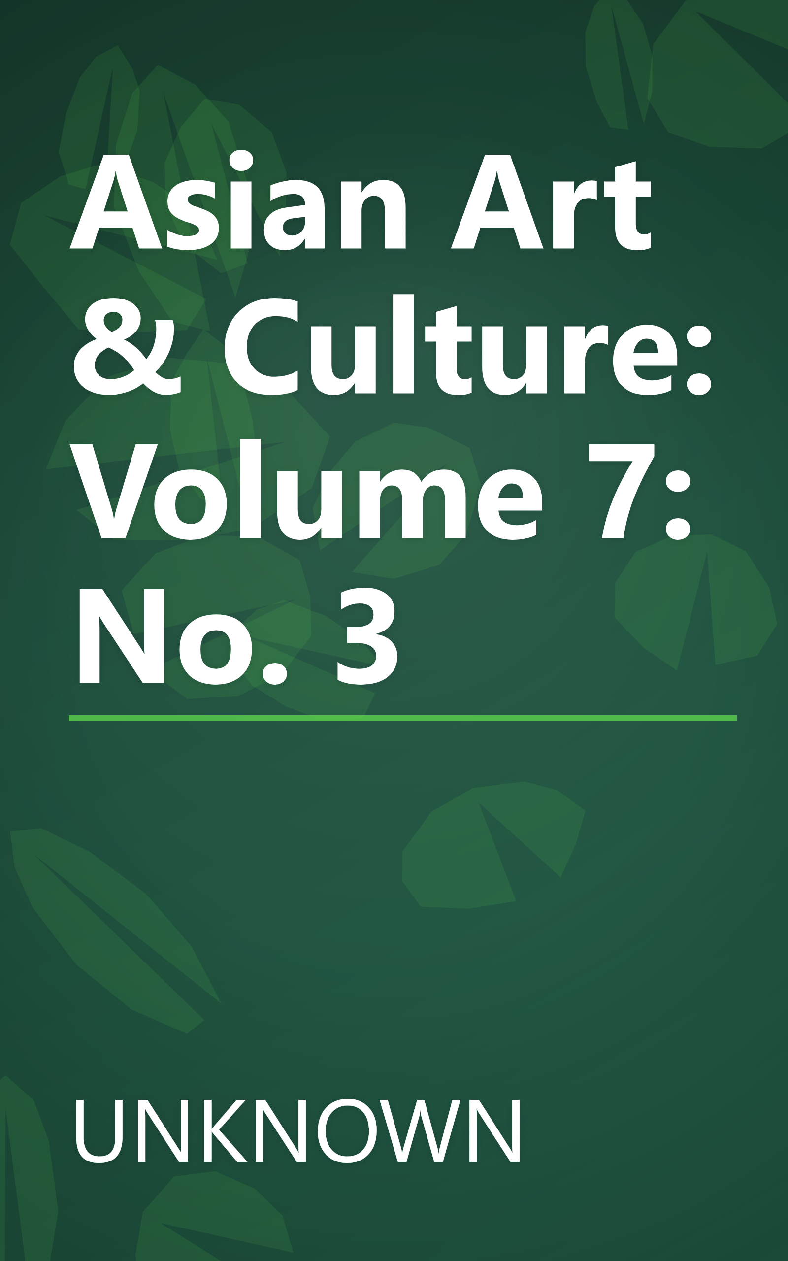 Asian Art & Culture: Volume 7: No. 3 book cover