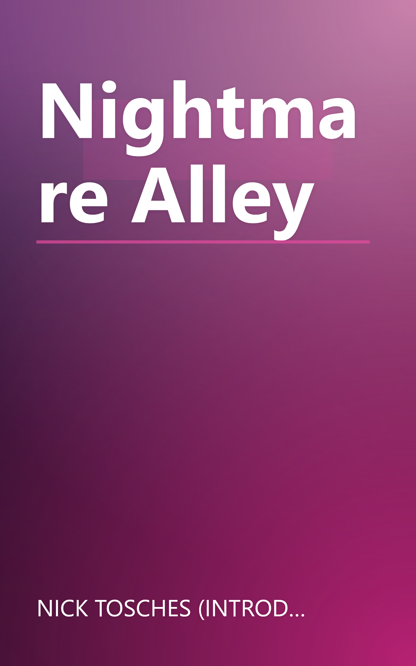 Nightmare Alley book cover