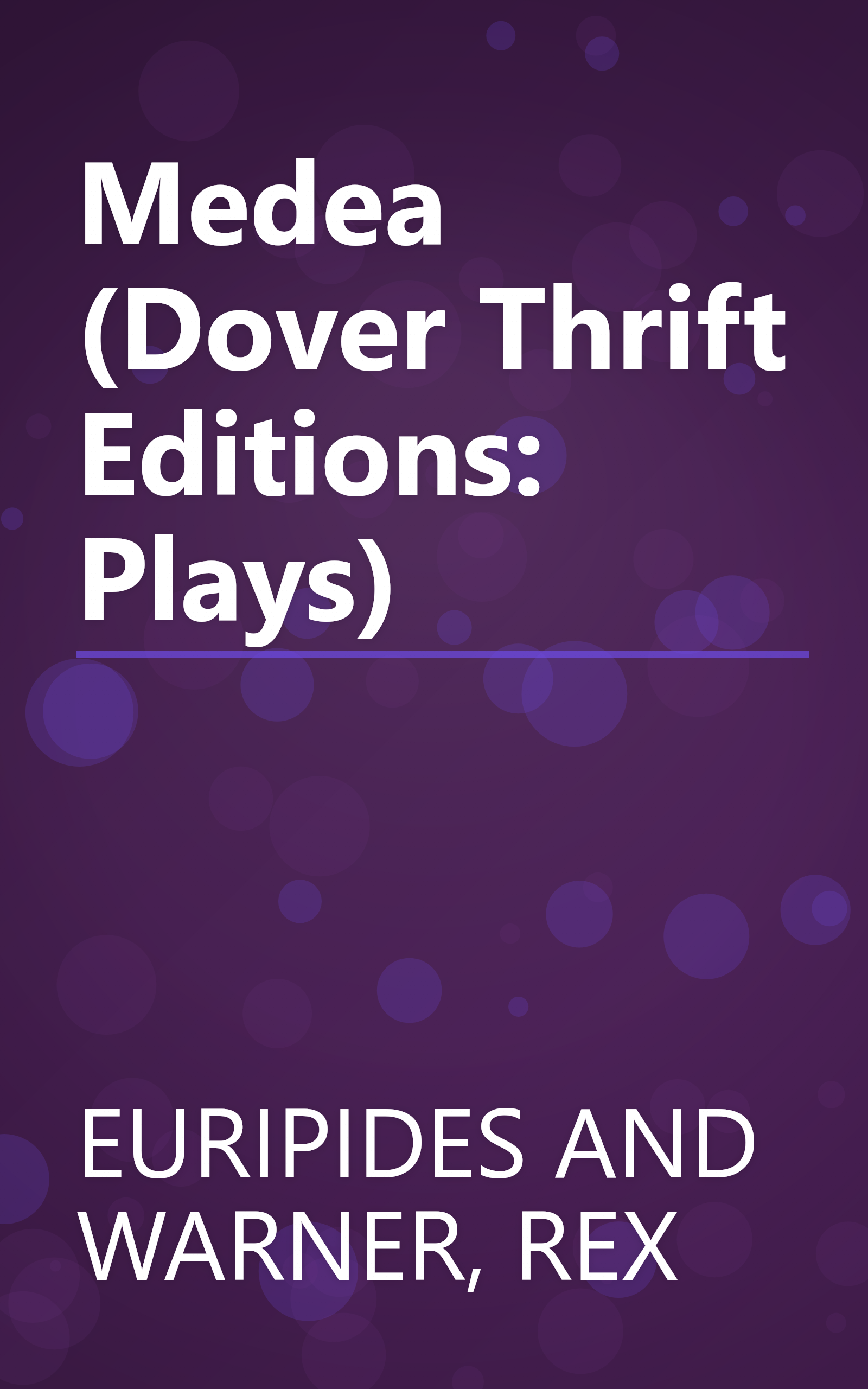 Medea (Dover Thrift Editions: Plays) book cover