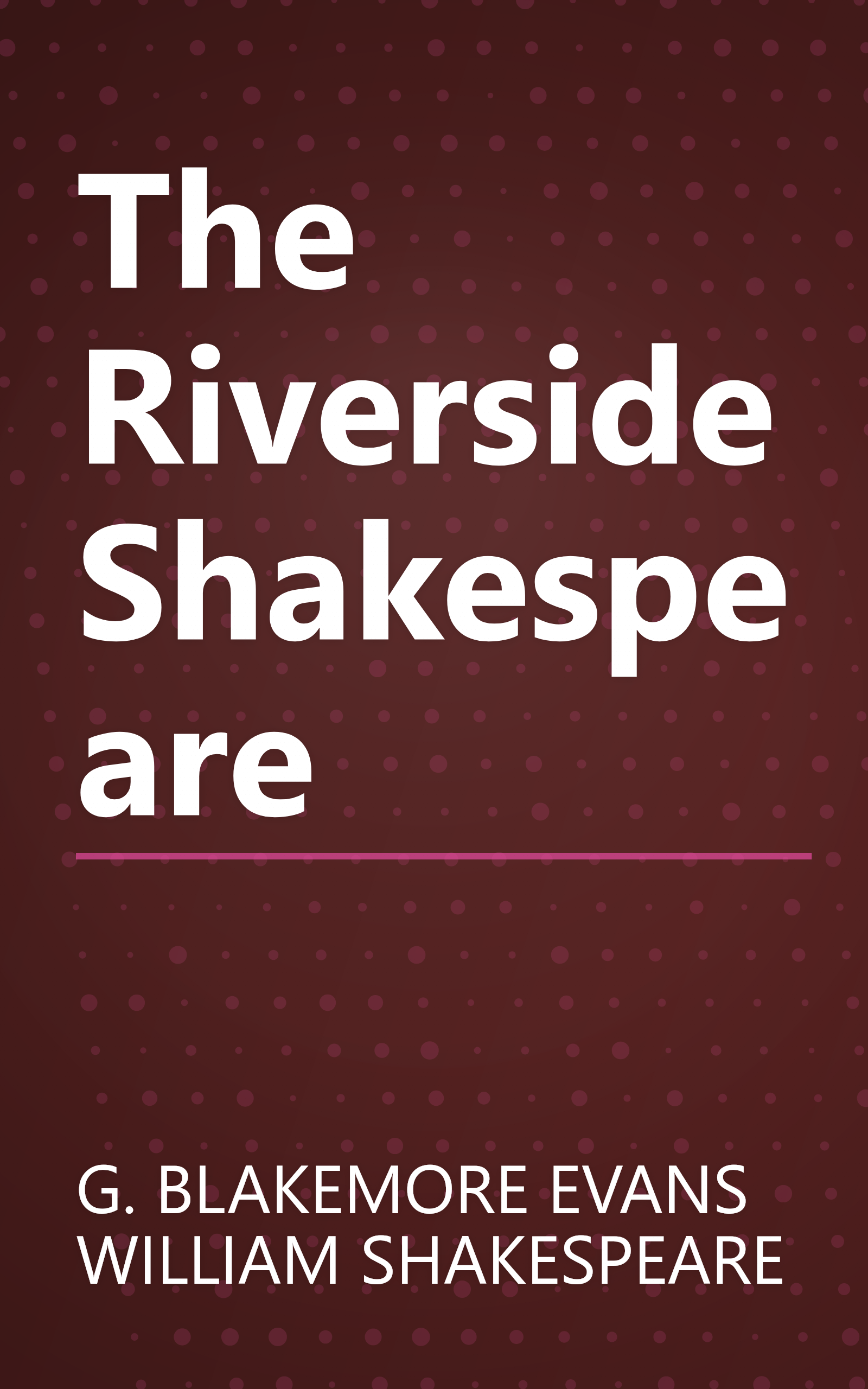 The Riverside Shakespeare book cover