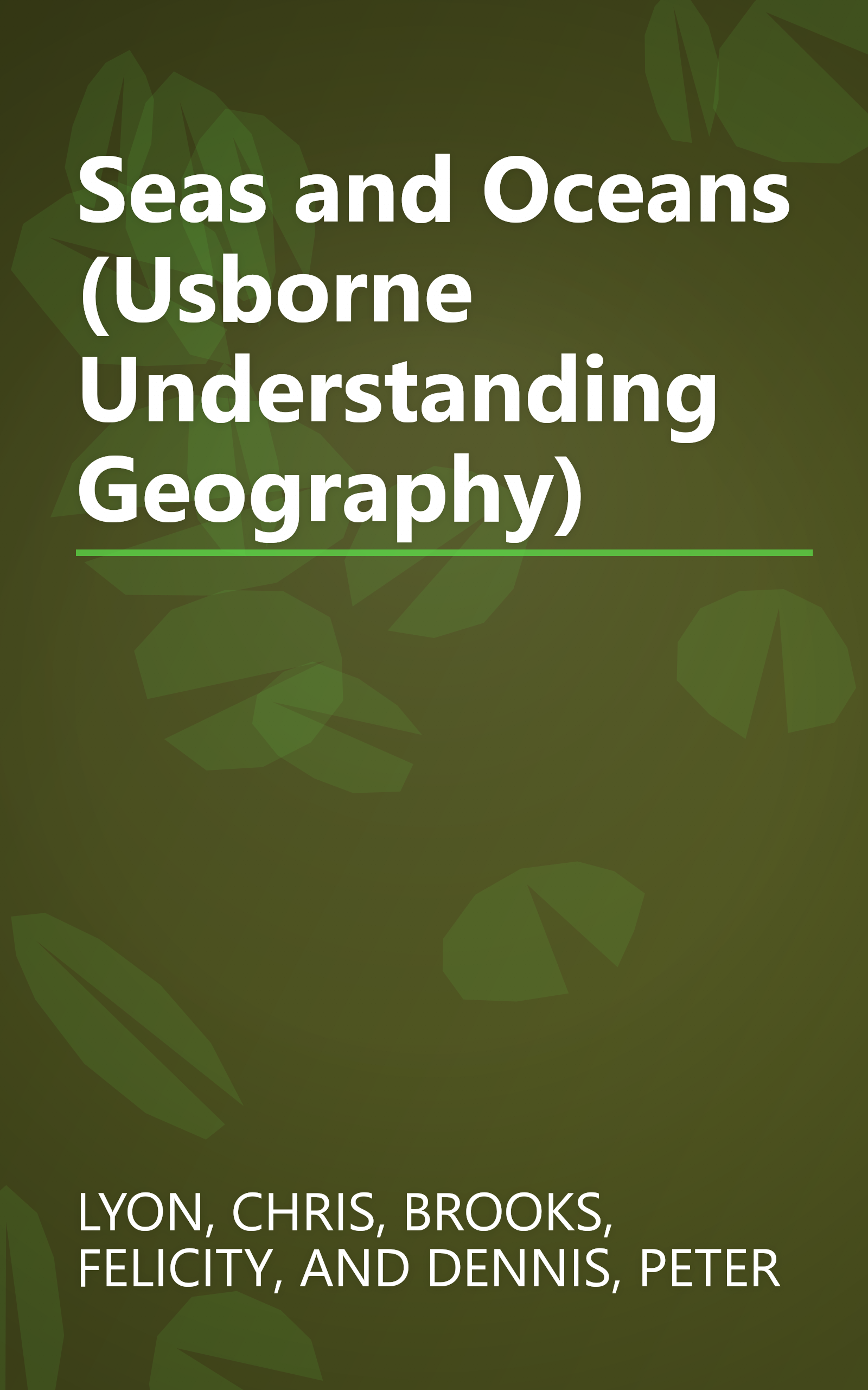 Seas and Oceans (Usborne Understanding Geography) book cover