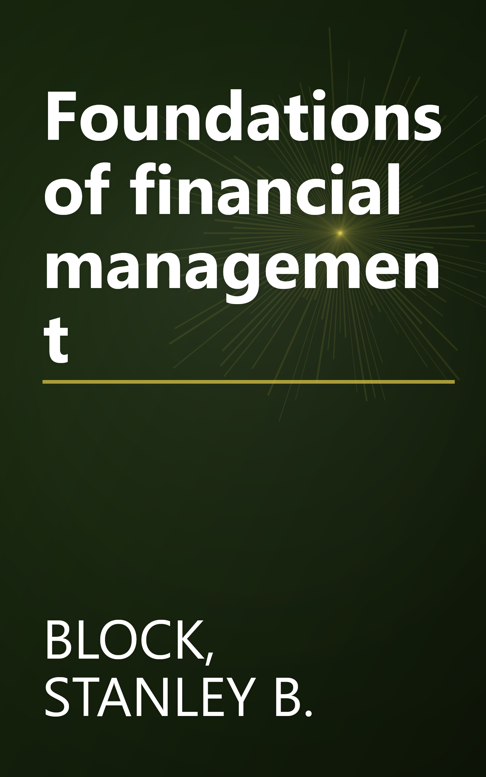 Foundations of financial management book cover