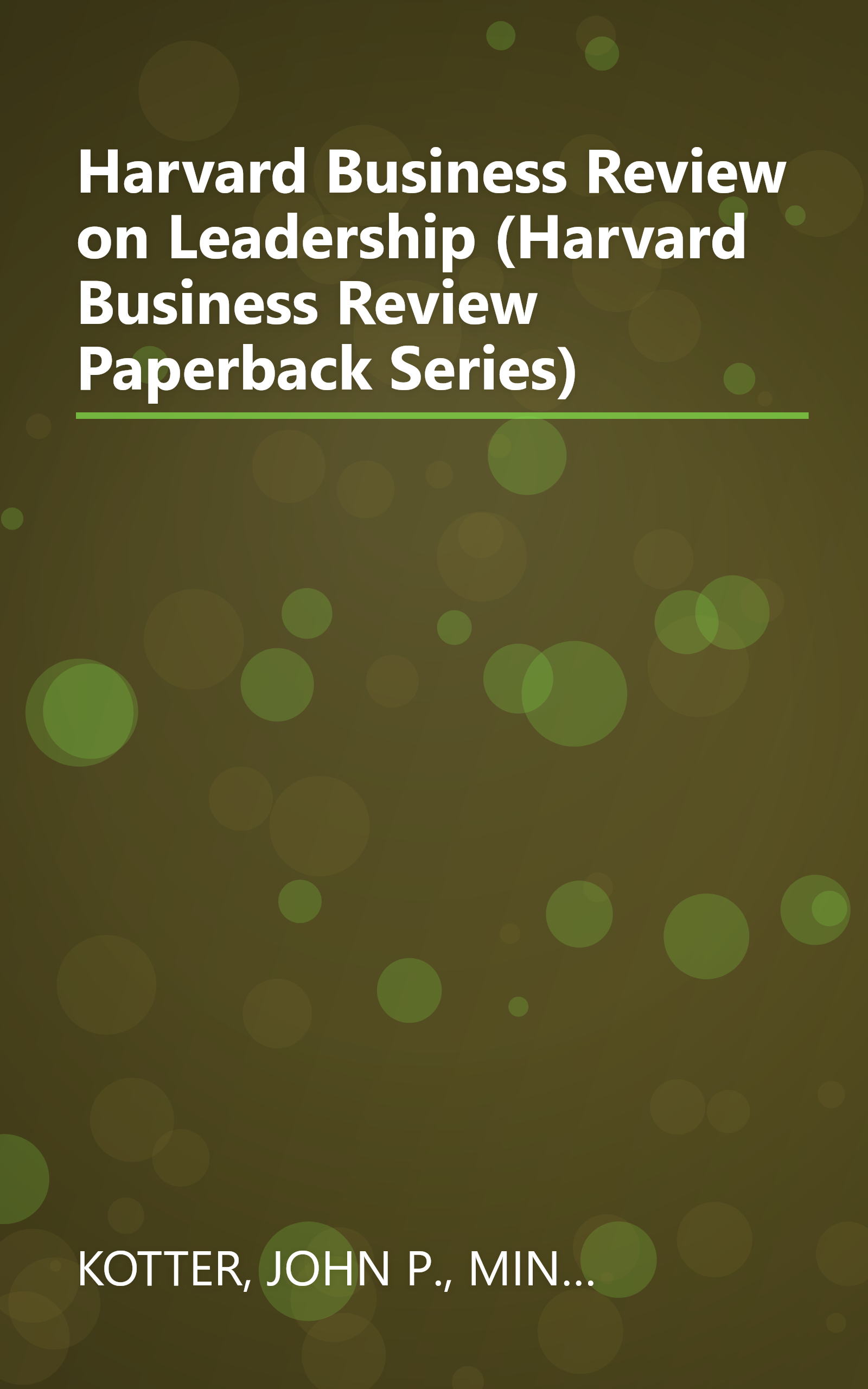 Harvard Business Review on Leadership (Harvard Business Review Paperback Series) book cover