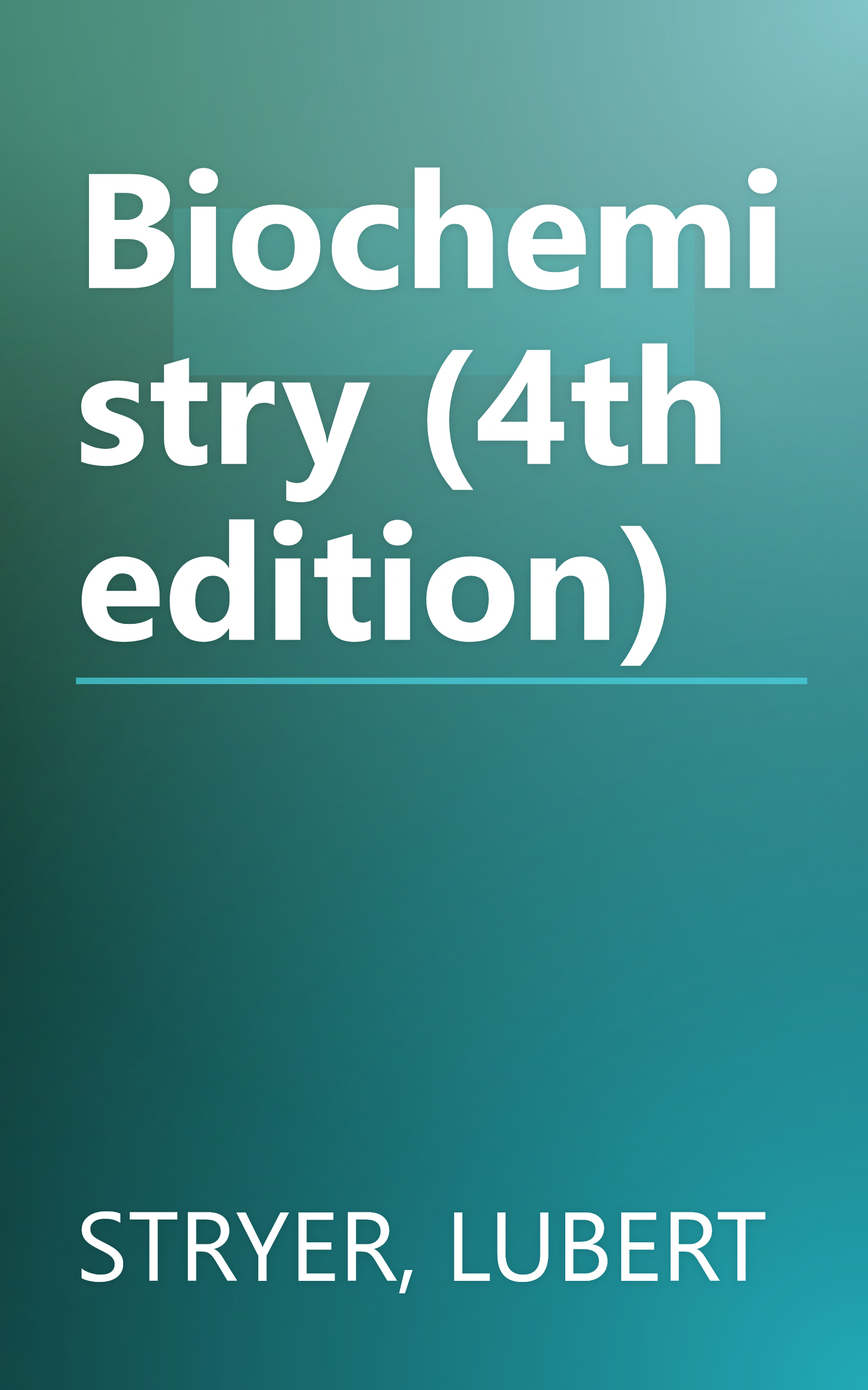 Biochemistry (4th edition) book cover