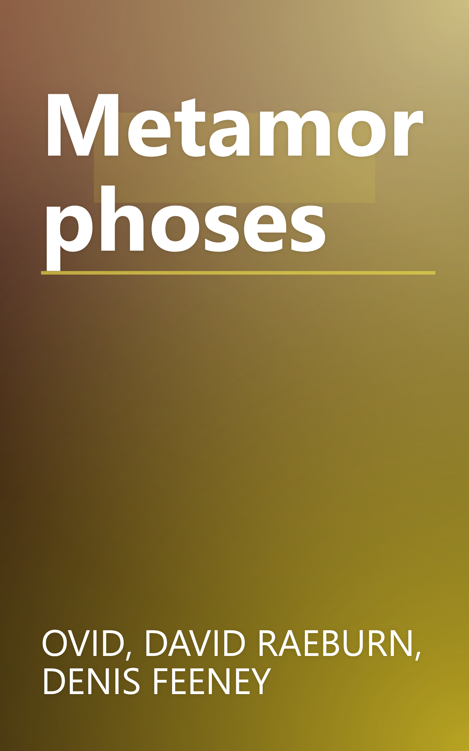 Metamorphoses book cover