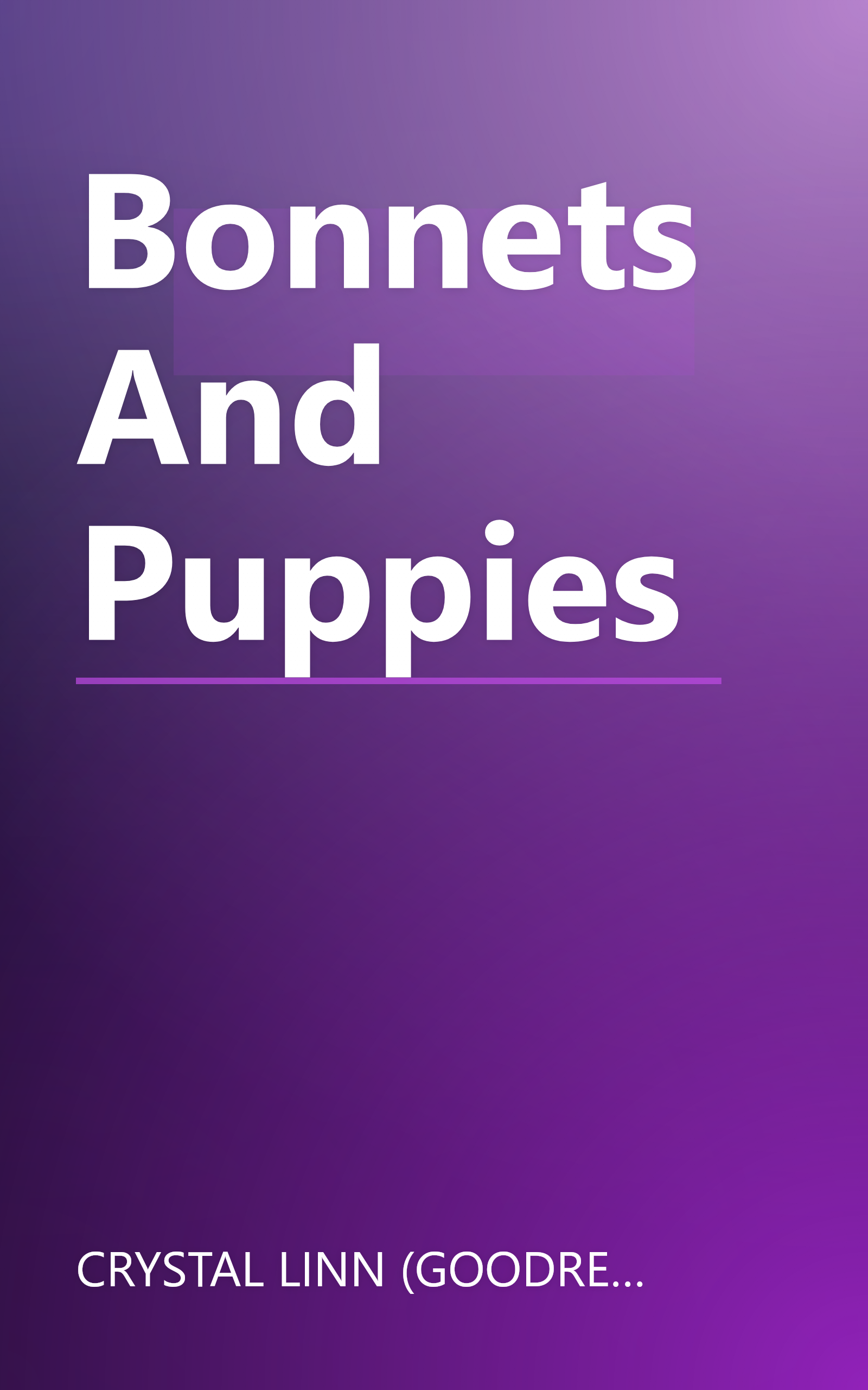 Bonnets And Puppies book cover