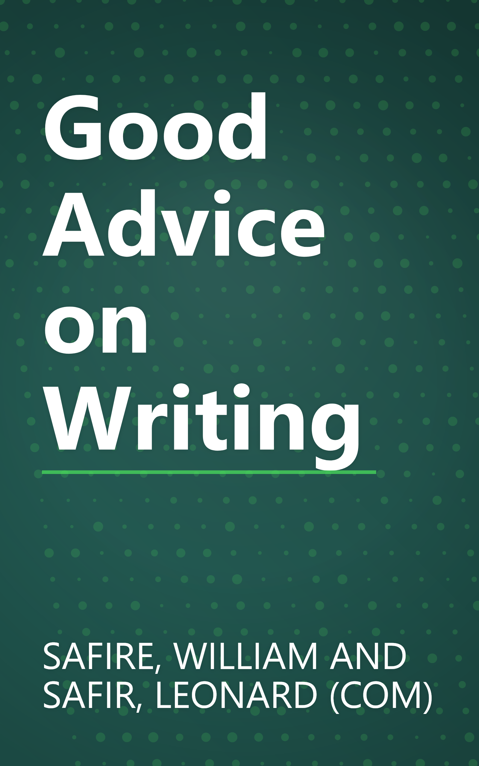 Good Advice on Writing book cover