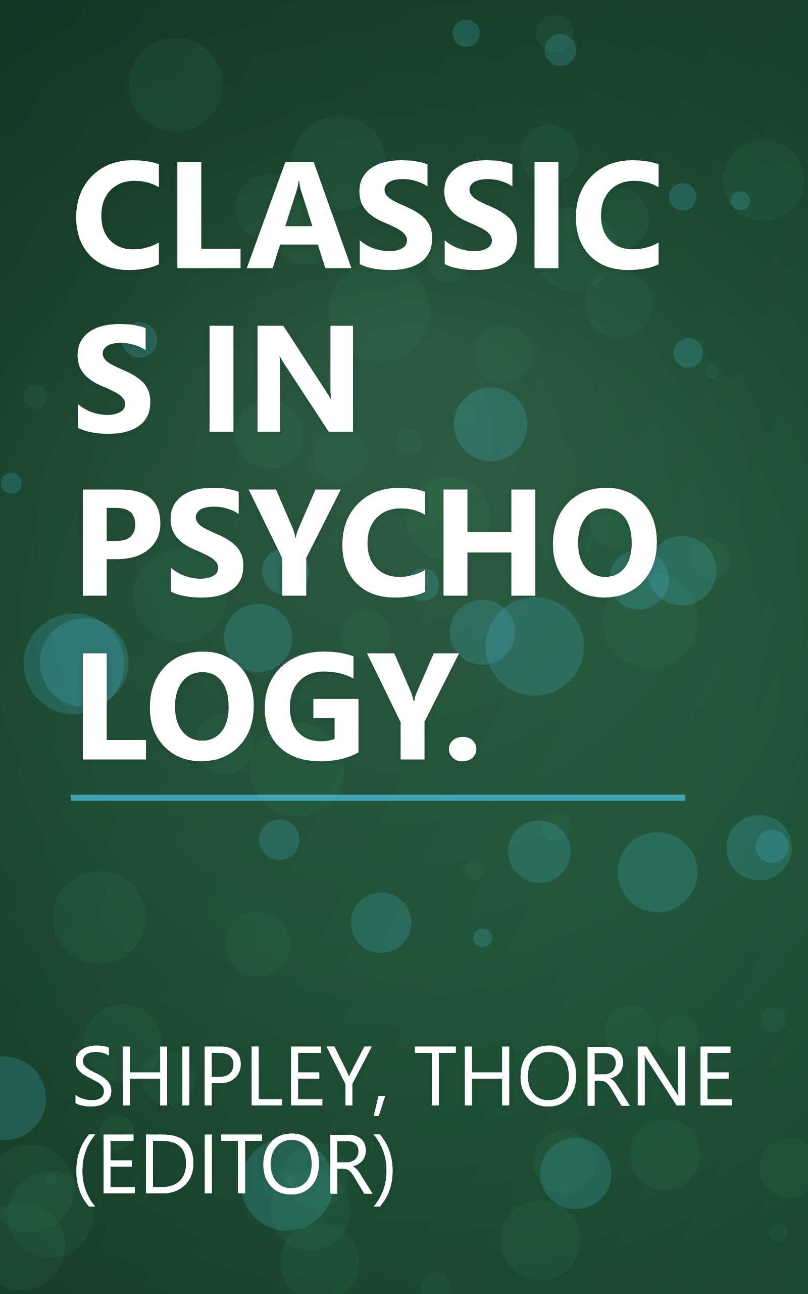 CLASSICS IN PSYCHOLOGY. book cover