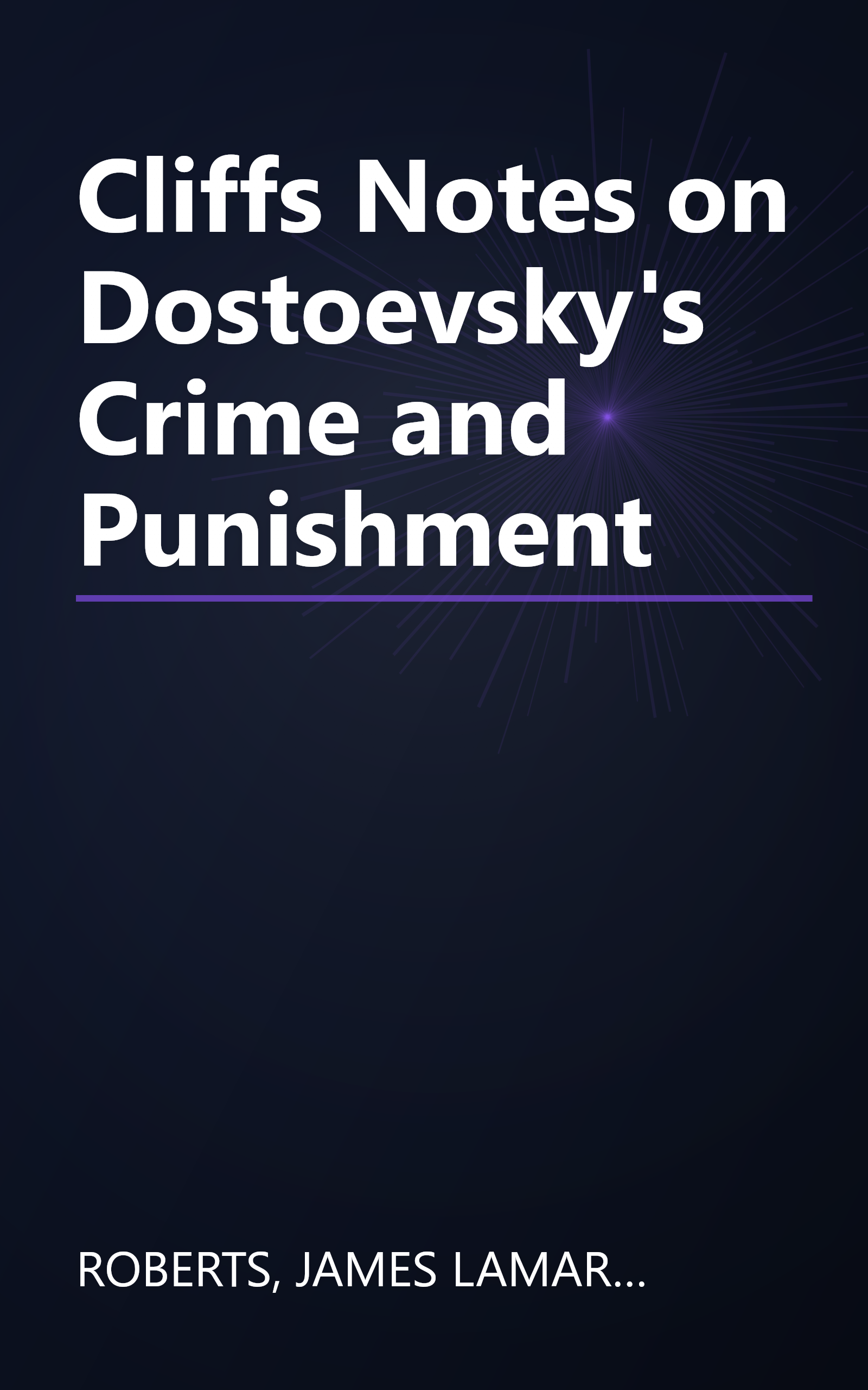 Cliffs Notes on Dostoevsky's Crime and Punishment book cover