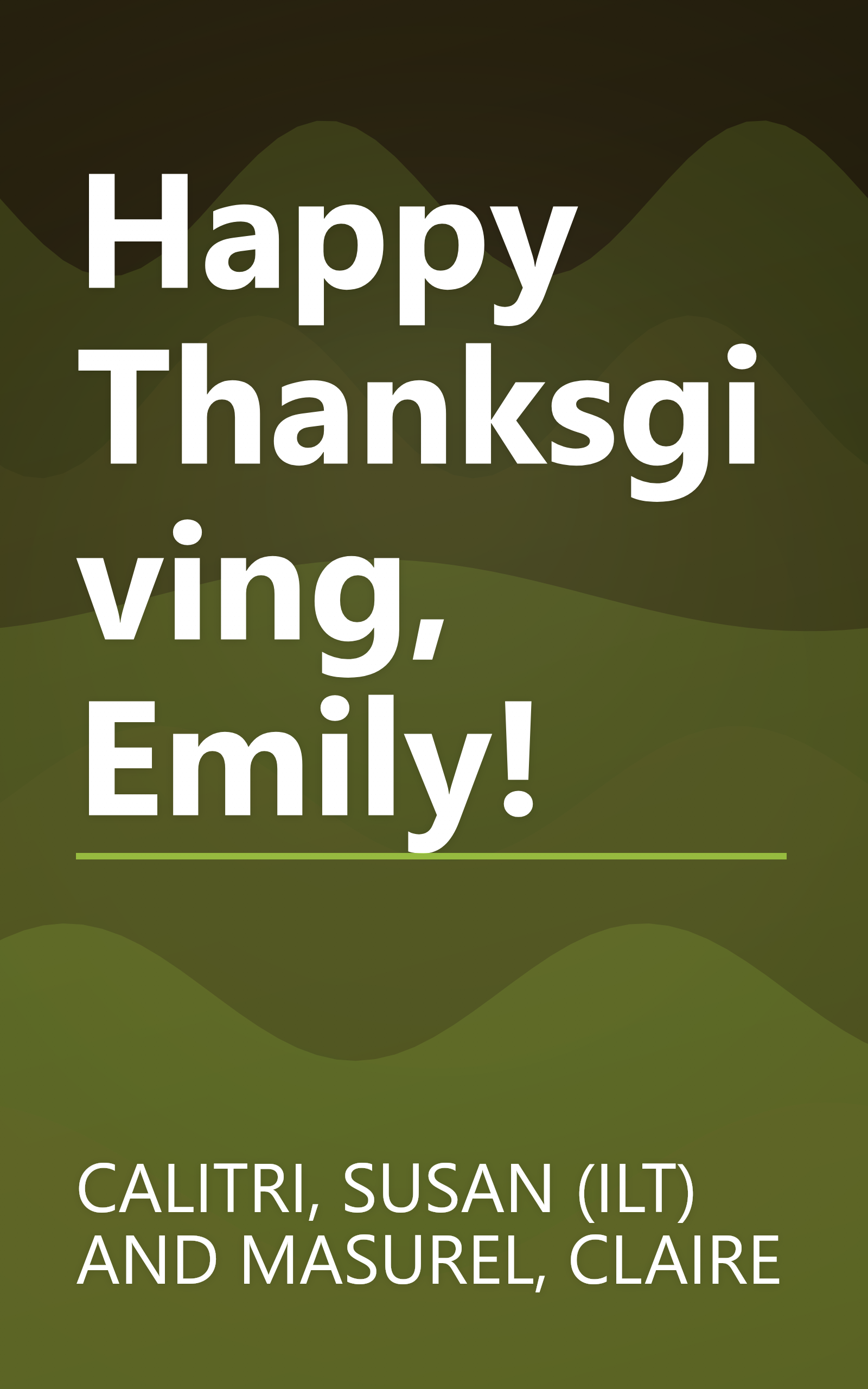 Happy Thanksgiving, Emily! book cover
