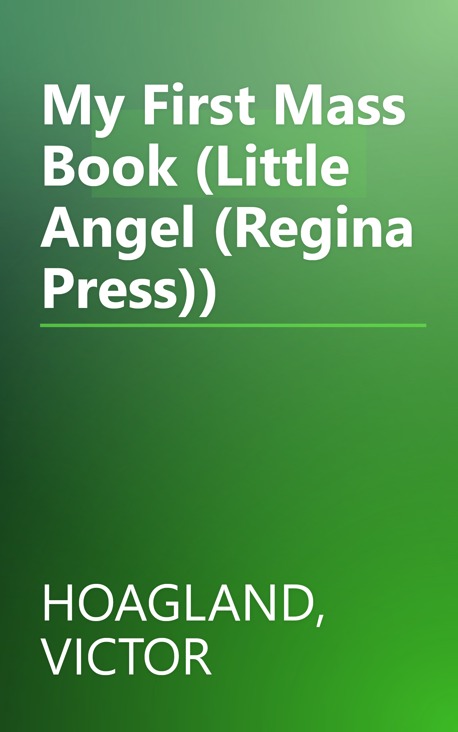 My First Mass Book (Little Angel (Regina Press)) book cover