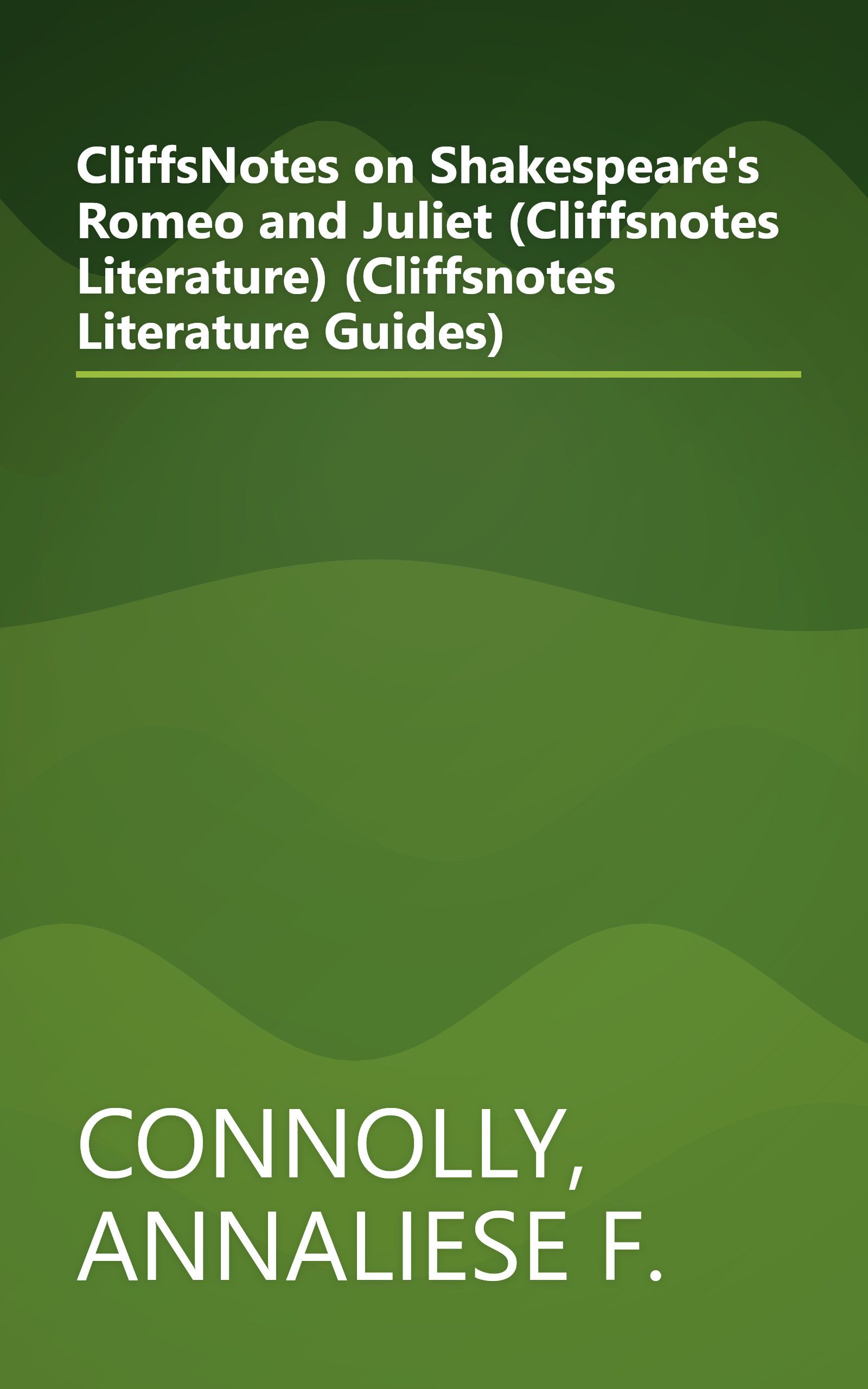 CliffsNotes on Shakespeare's Romeo and Juliet (Cliffsnotes Literature) (Cliffsnotes Literature Guides) book cover