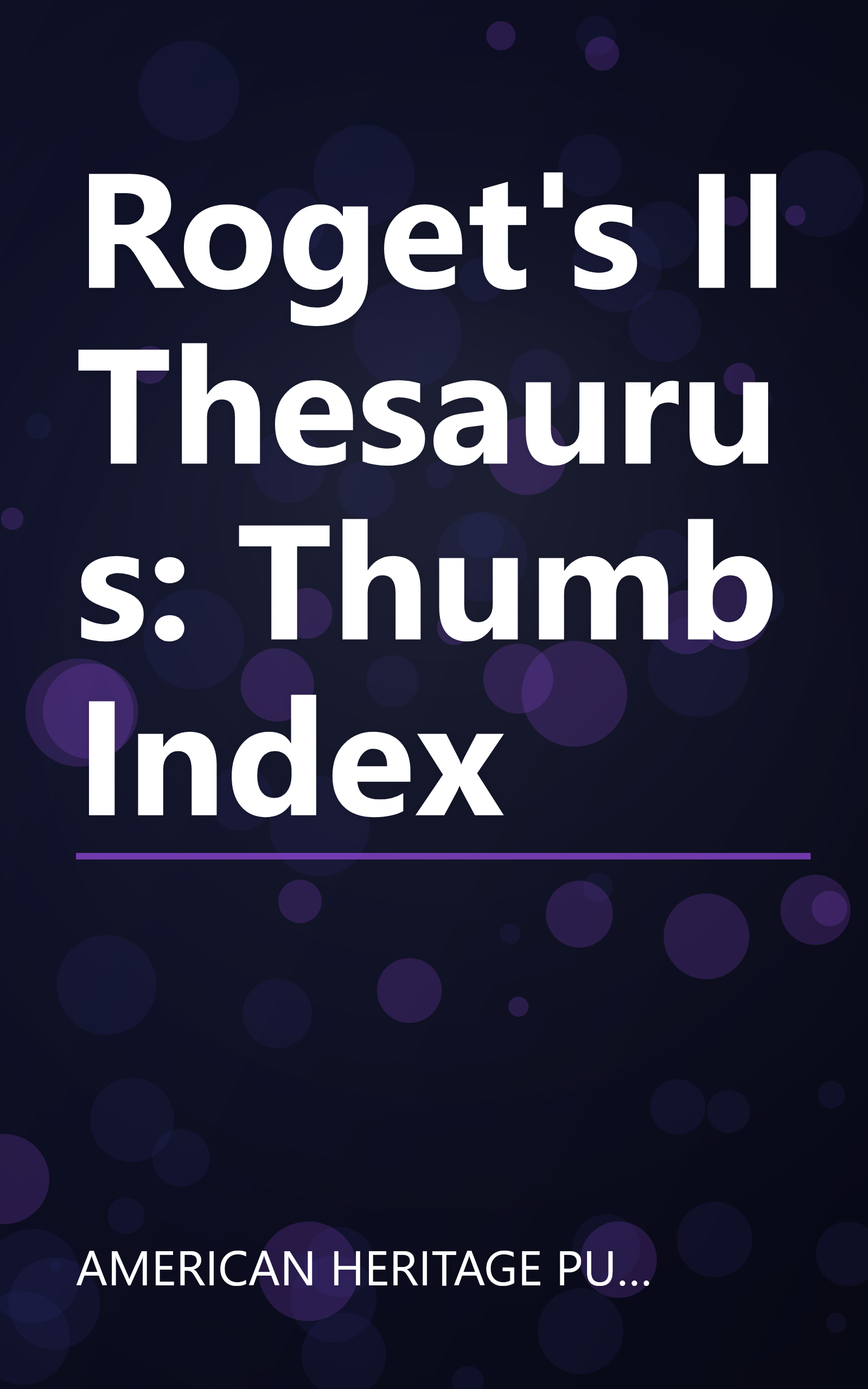 Roget's II Thesaurus: Thumb Index book cover