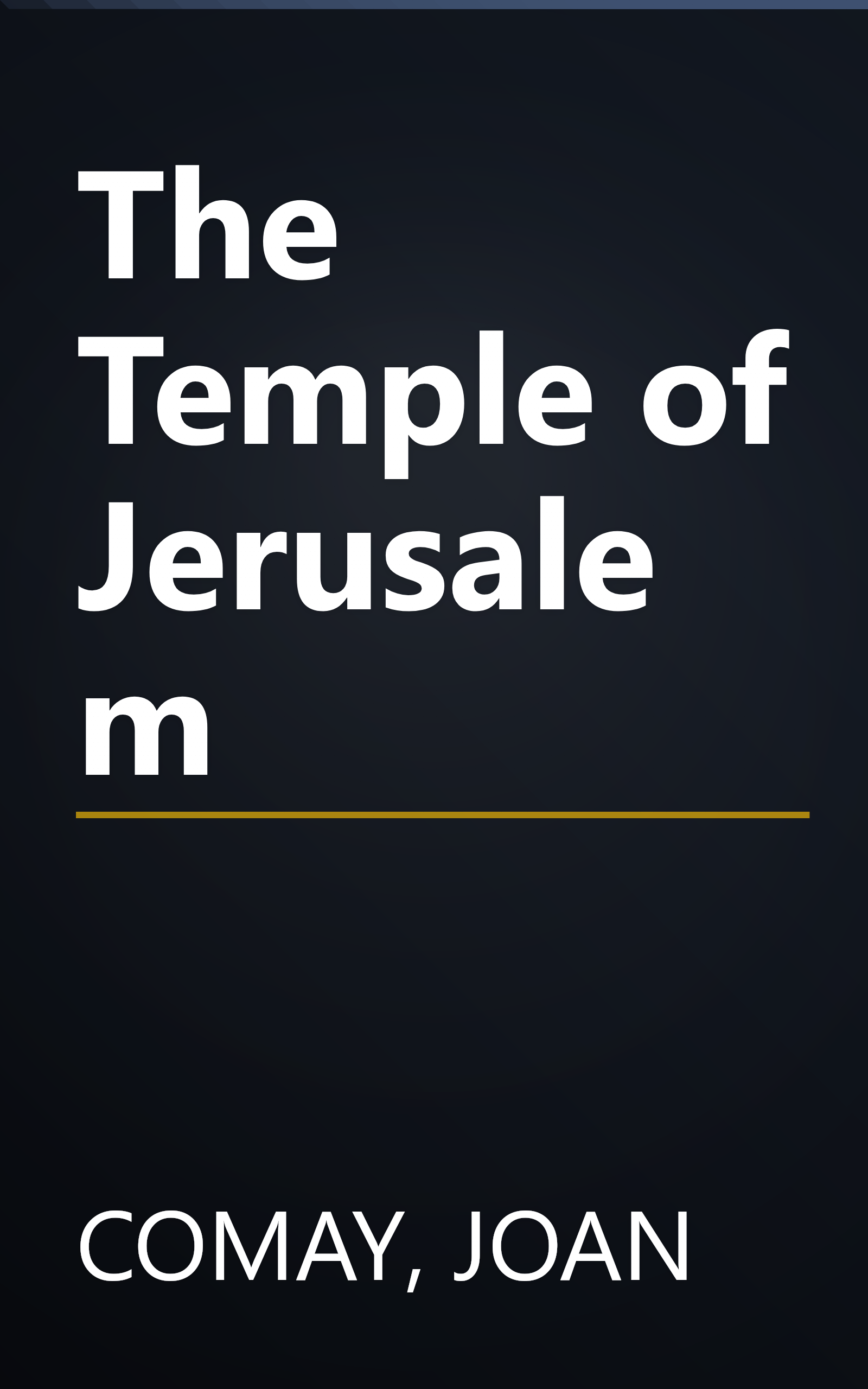 The Temple of Jerusalem book cover