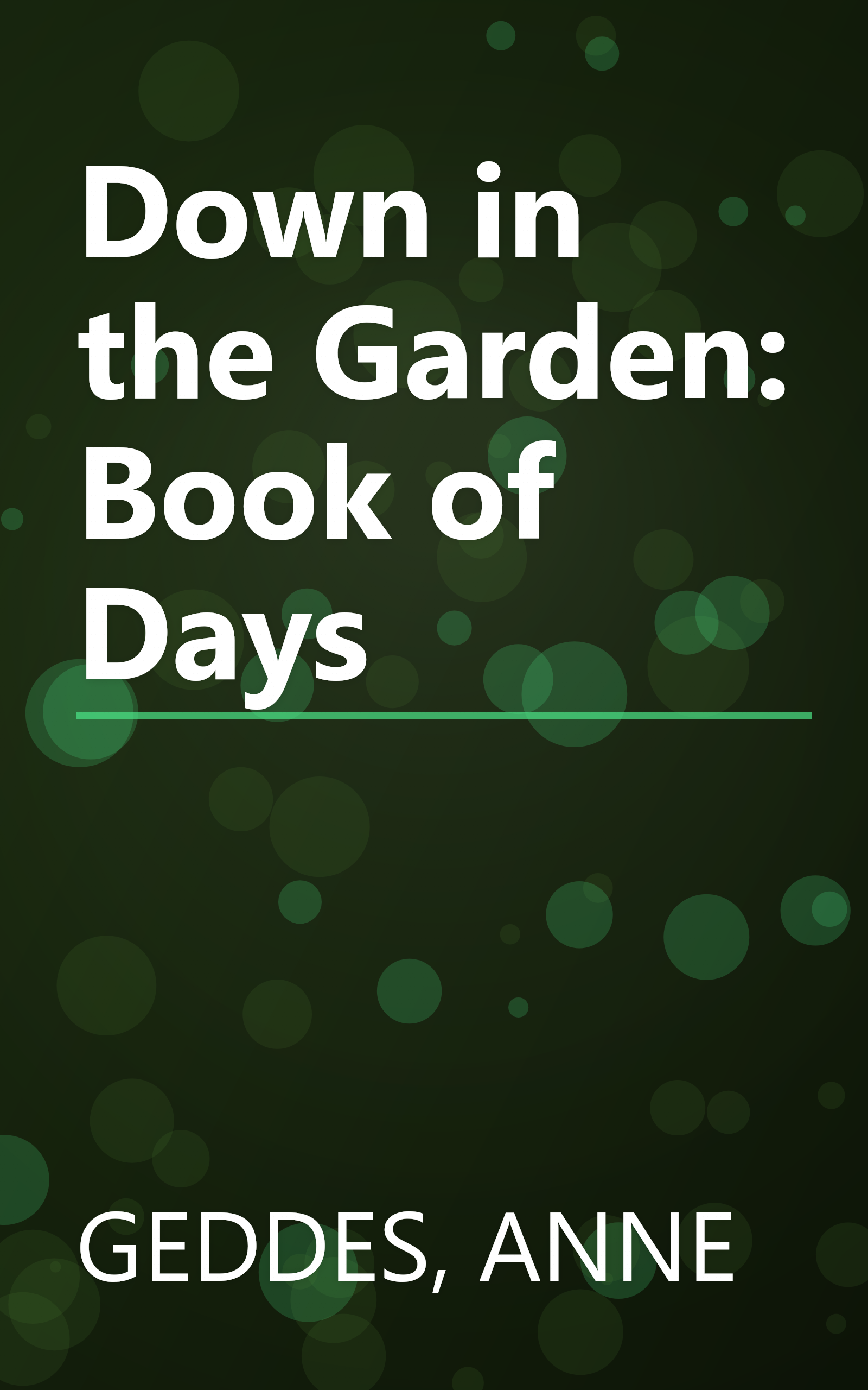 Down in the Garden: Book of Days book cover