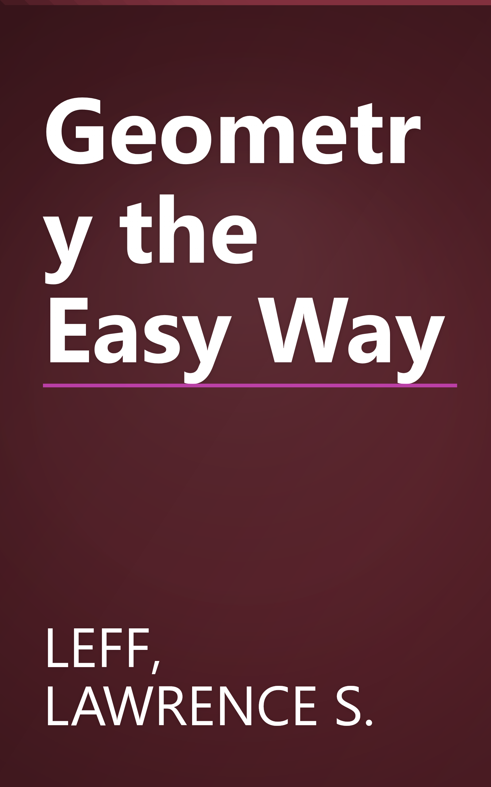Geometry the Easy Way book cover