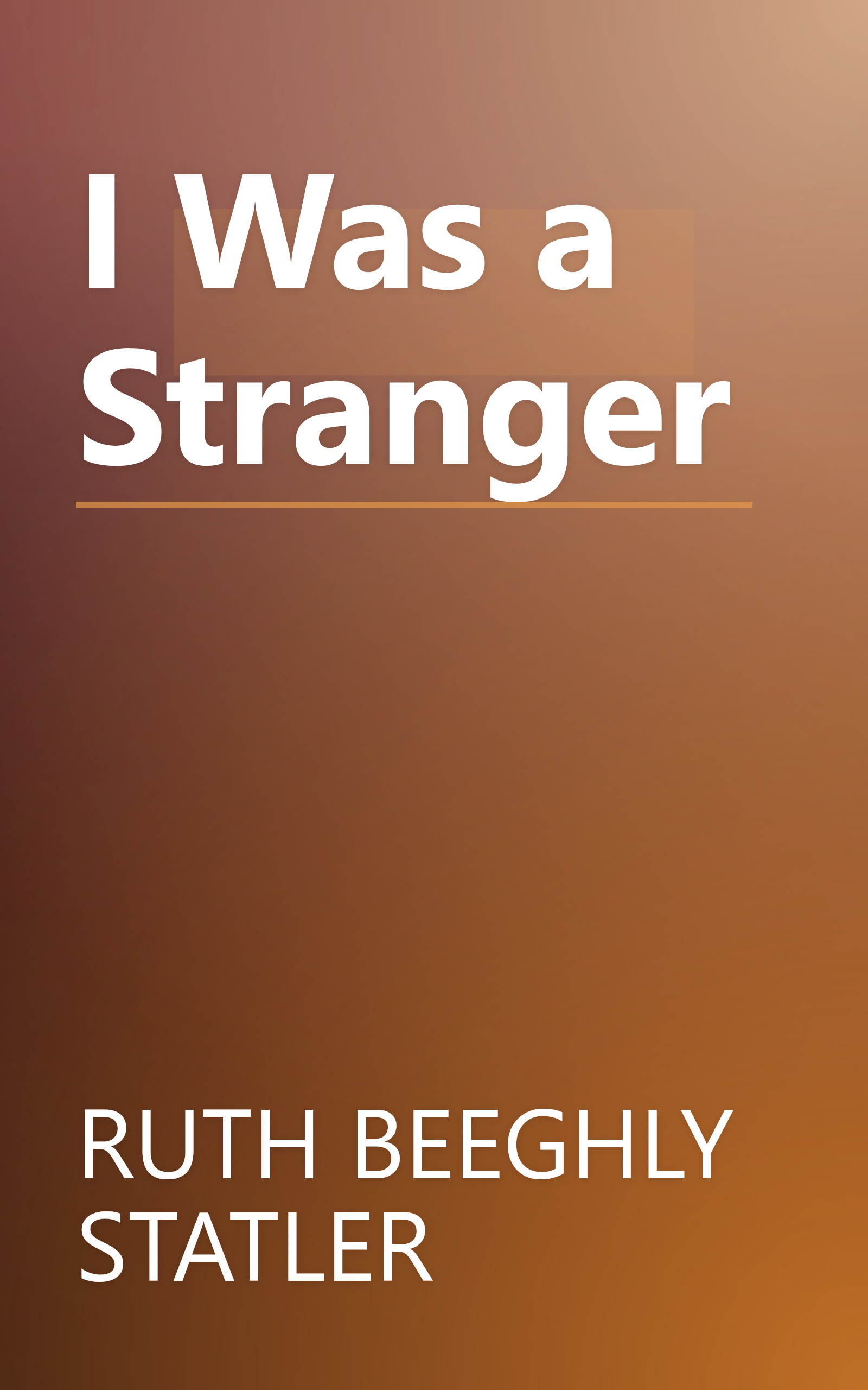 I Was a Stranger book cover