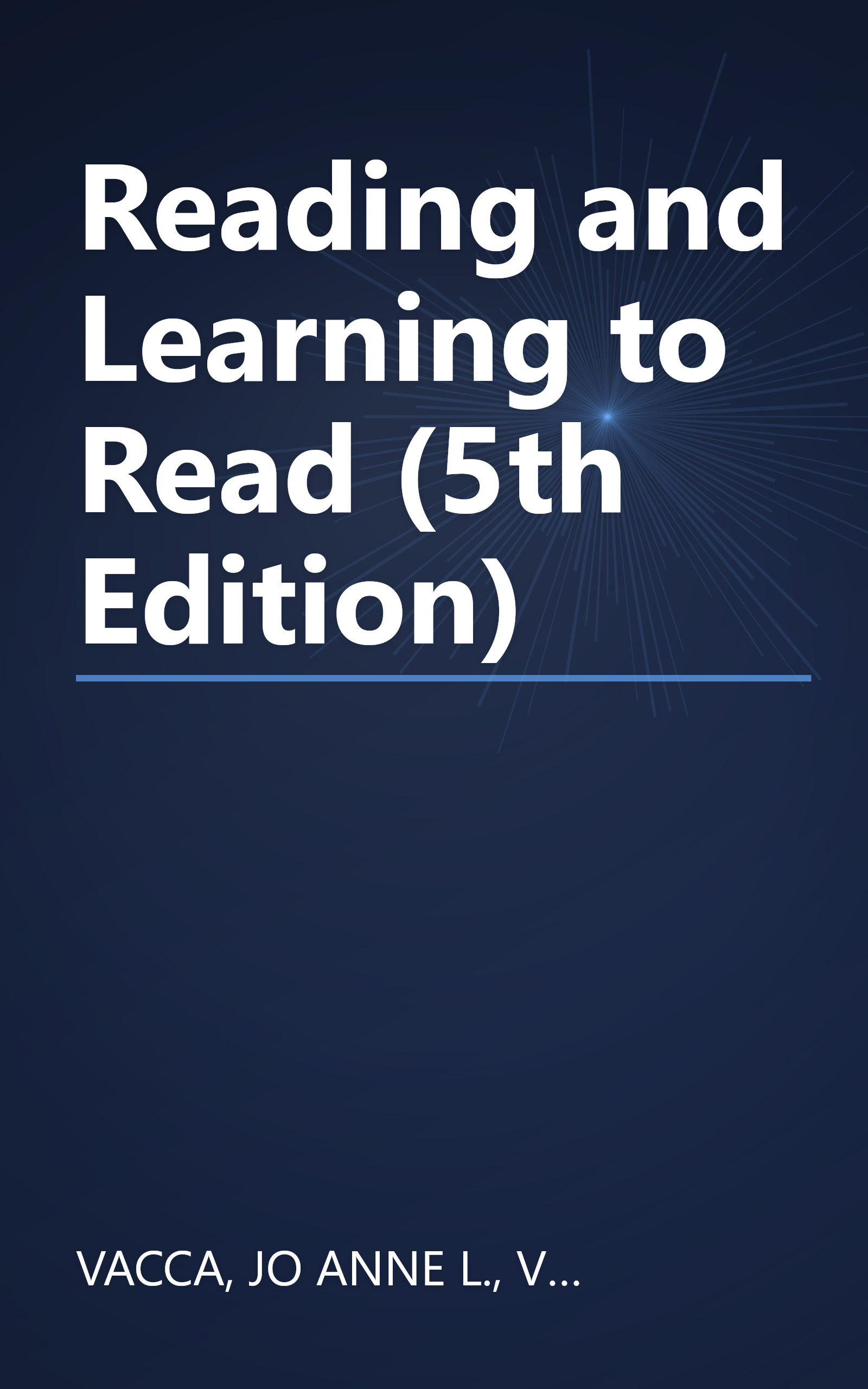 Reading and Learning to Read (5th Edition) book cover