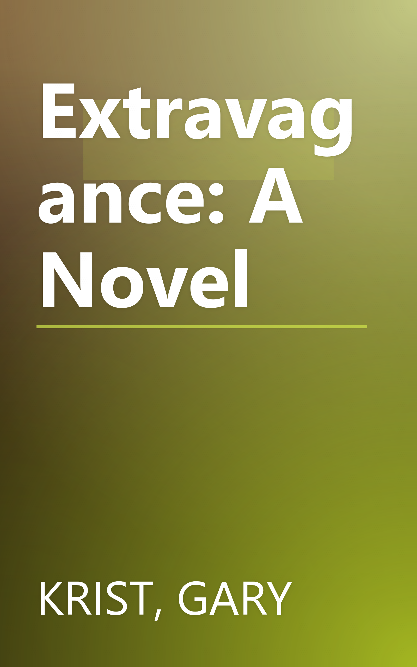 Extravagance: A Novel book cover