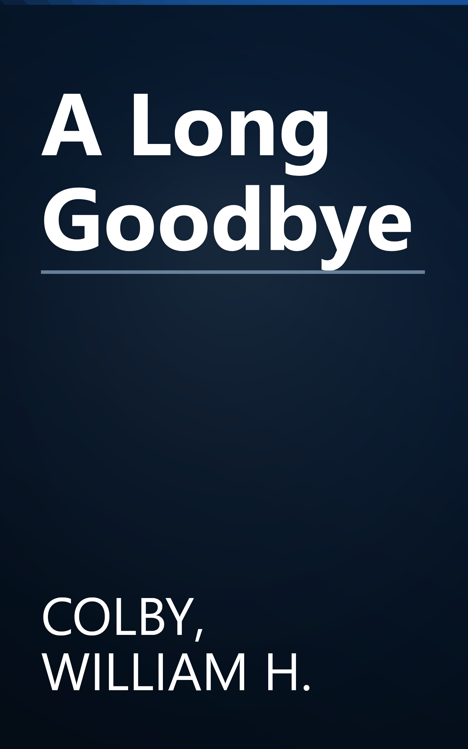 A Long Goodbye book cover