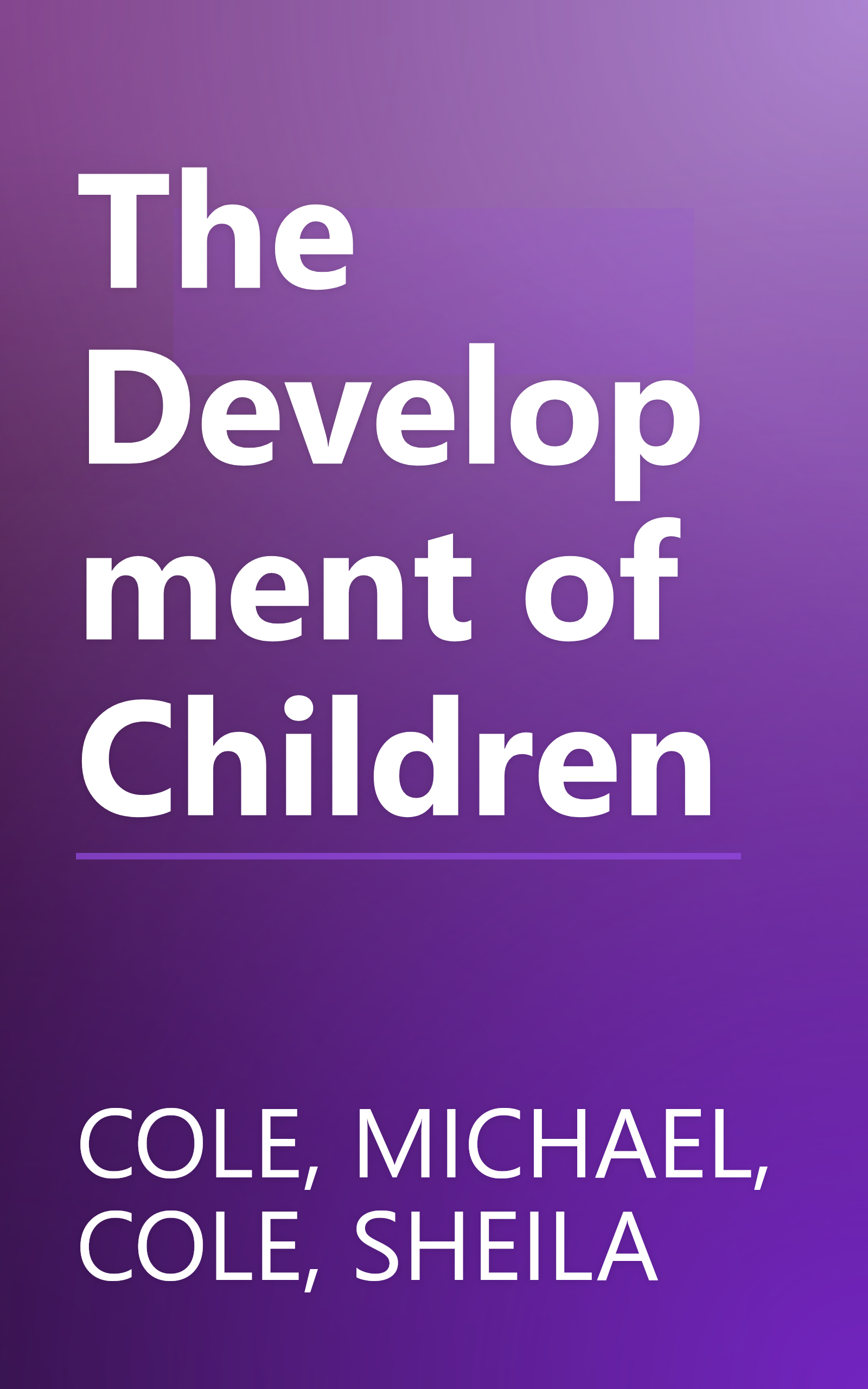 The Development of Children book cover