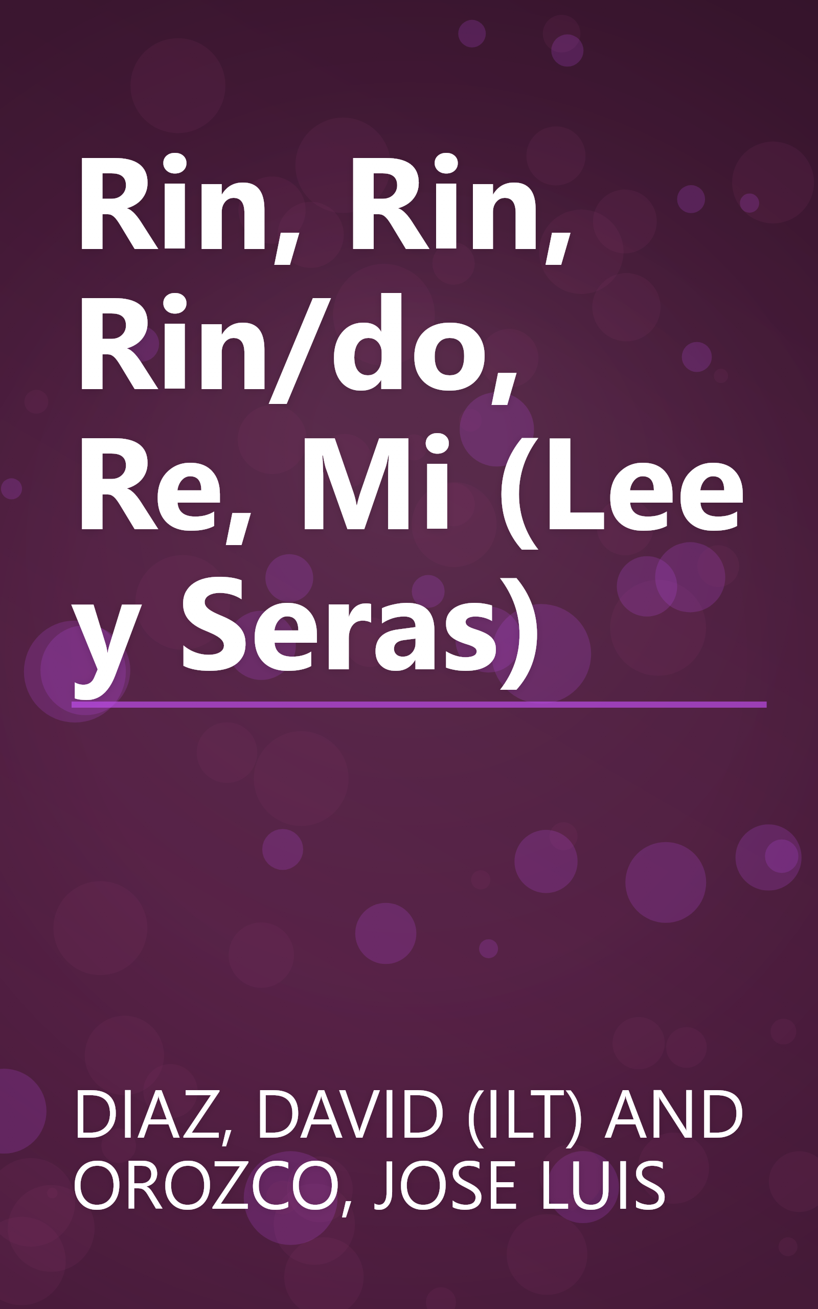 Rin, Rin, Rin/do, Re, Mi (Lee y Seras) book cover