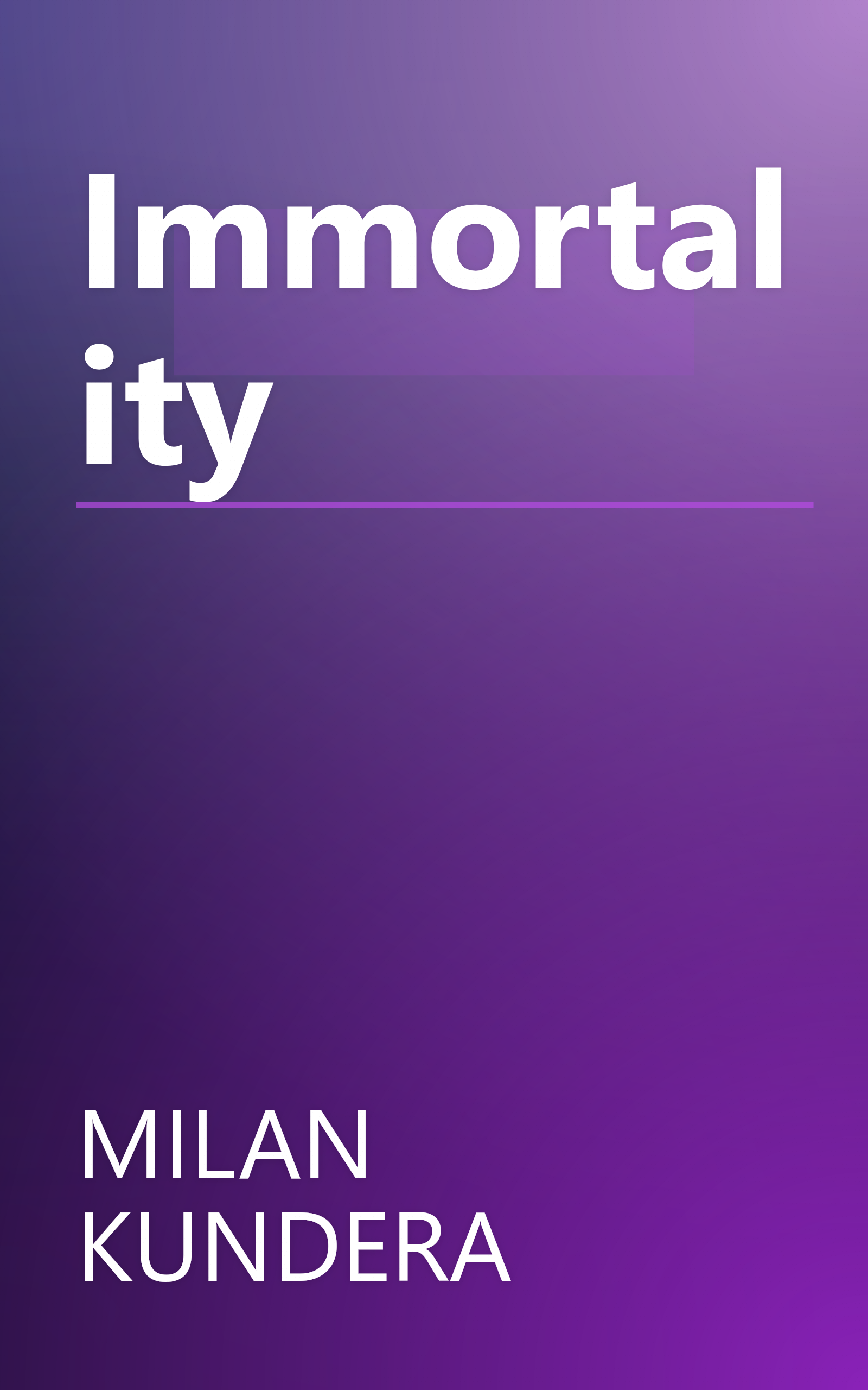 Immortality book cover