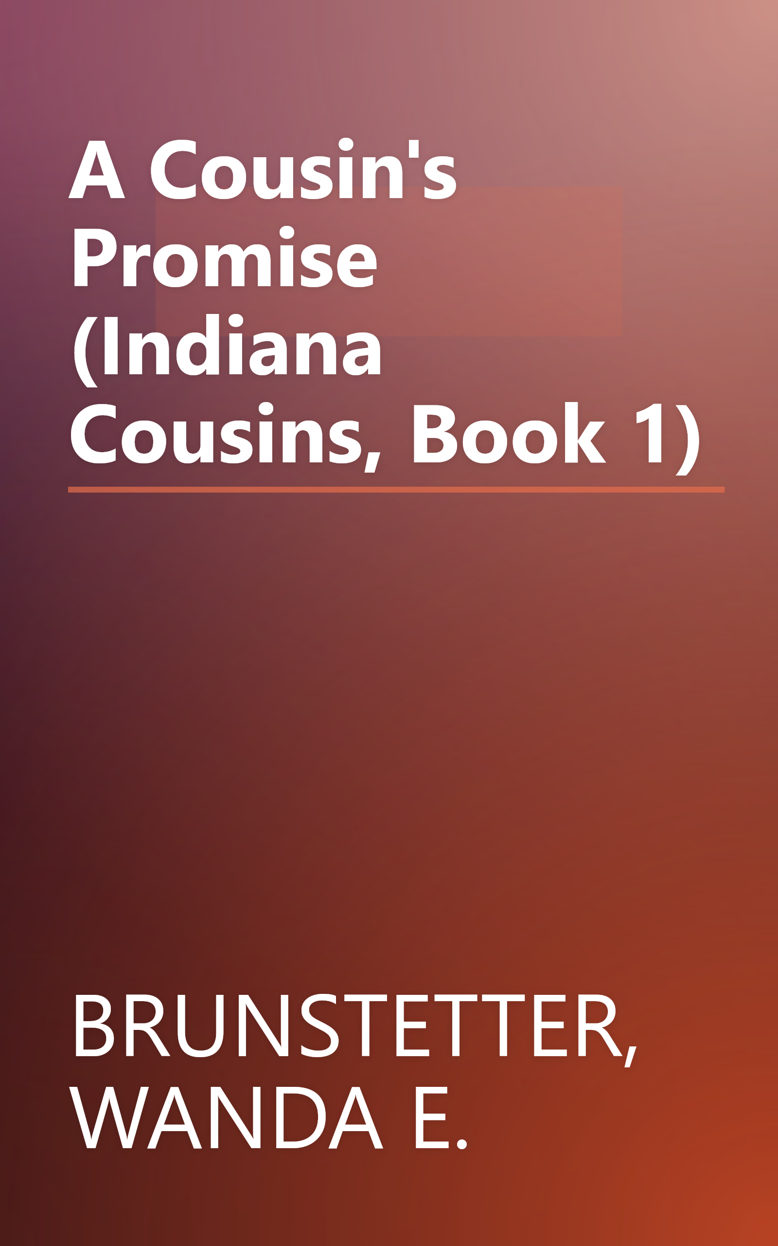 A Cousin's Promise (Indiana Cousins, Book 1) book cover