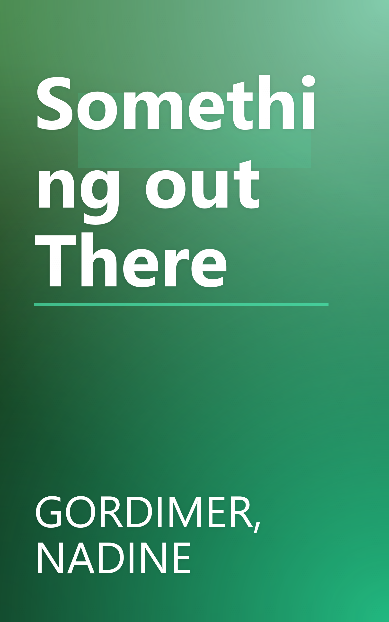 Something out There book cover