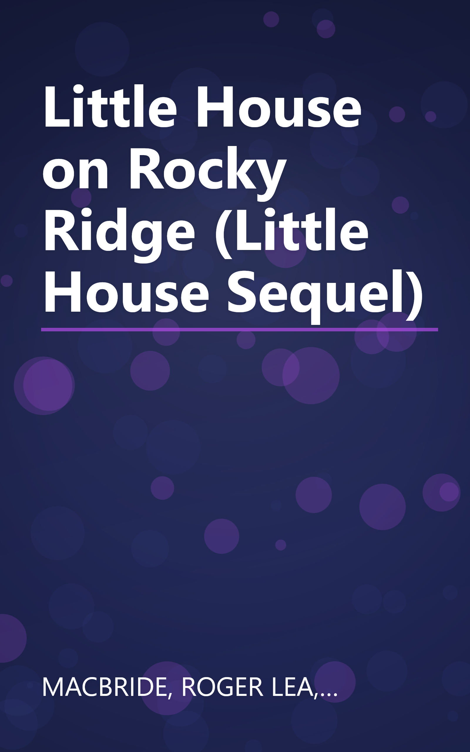 Little House on Rocky Ridge (Little House Sequel) book cover
