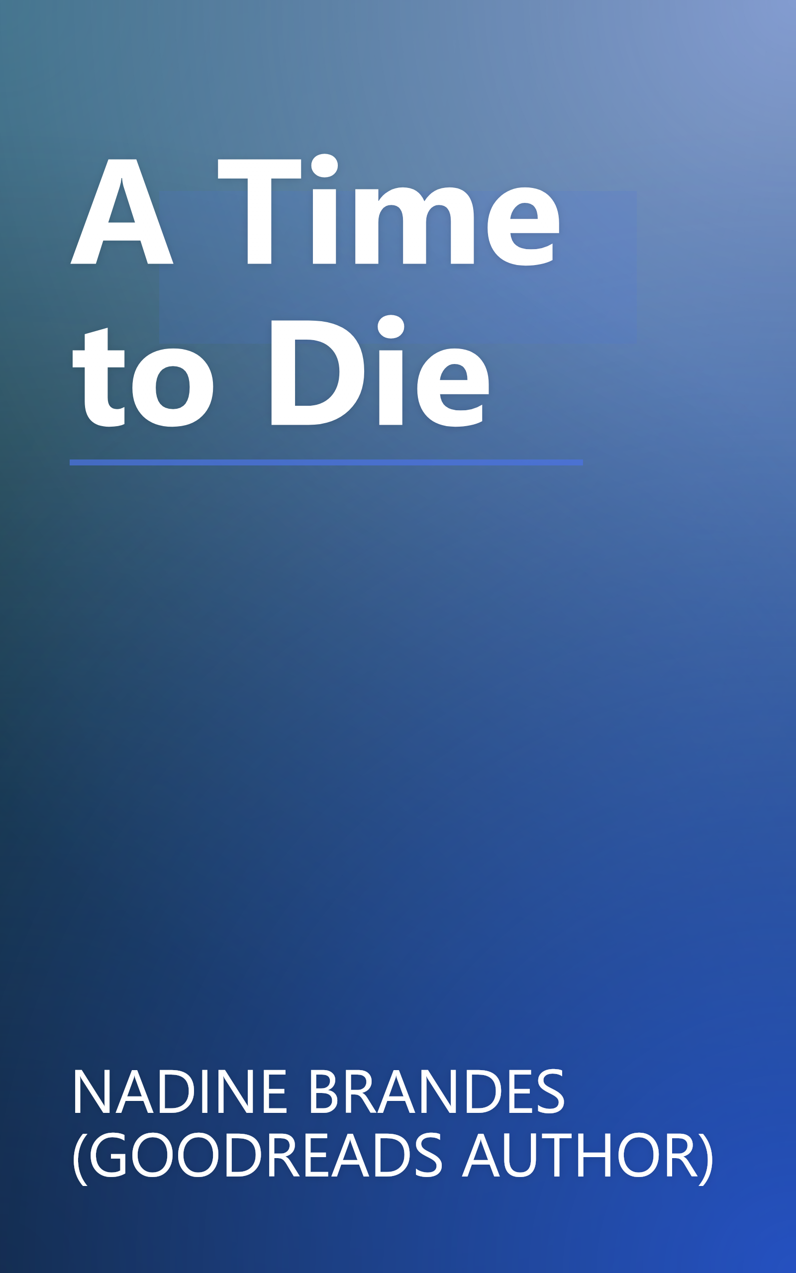 A Time to Die book cover