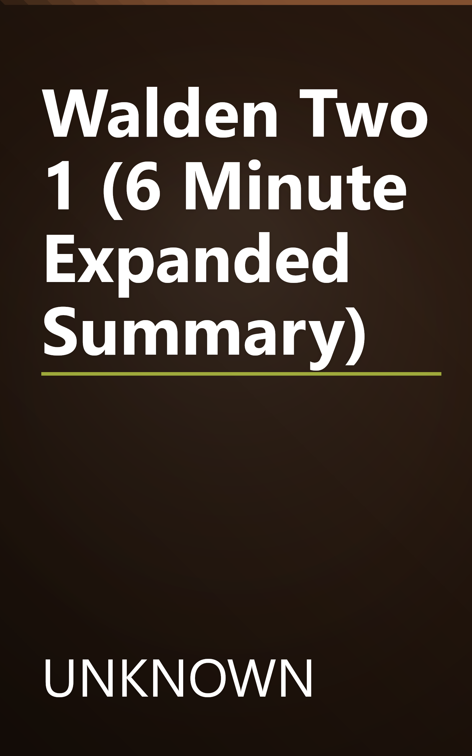 Walden Two 1 (6 Minute   Expanded Summary) book cover