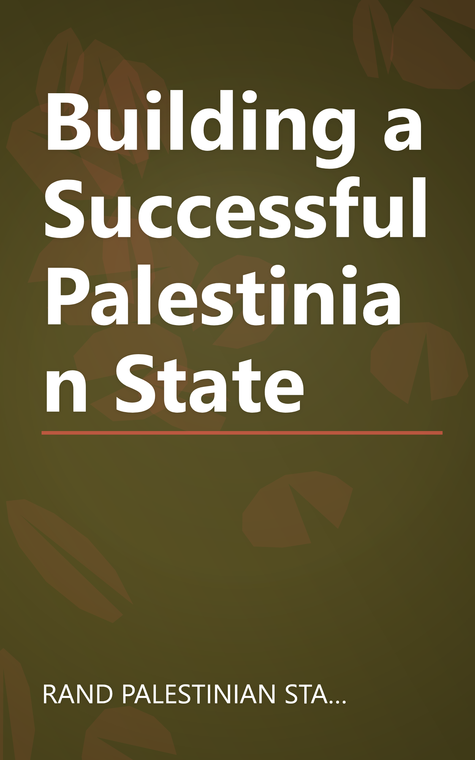 Building a Successful Palestinian State book cover